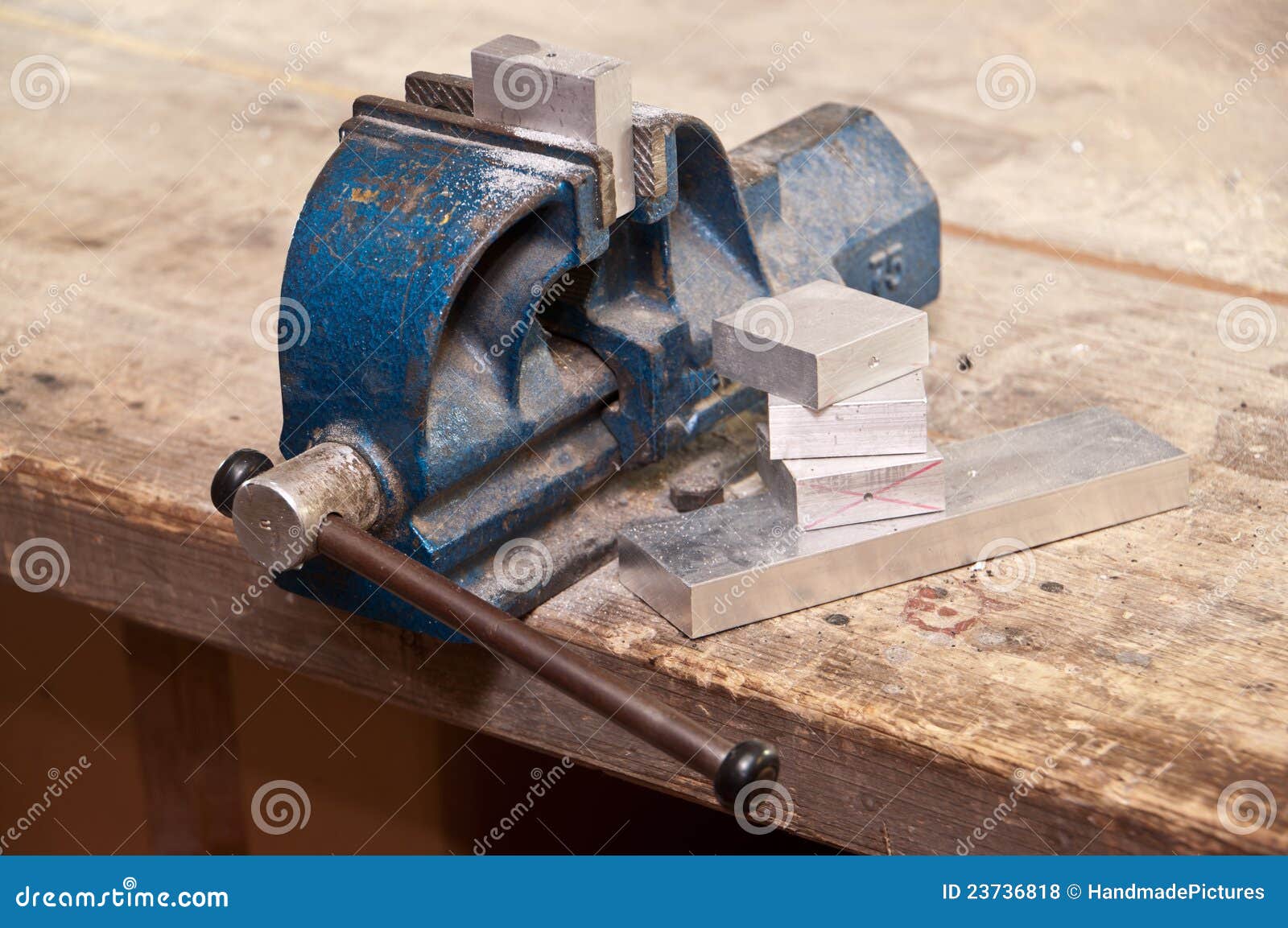 Vice with a block of metal stock photo. Image of steel - 23736818