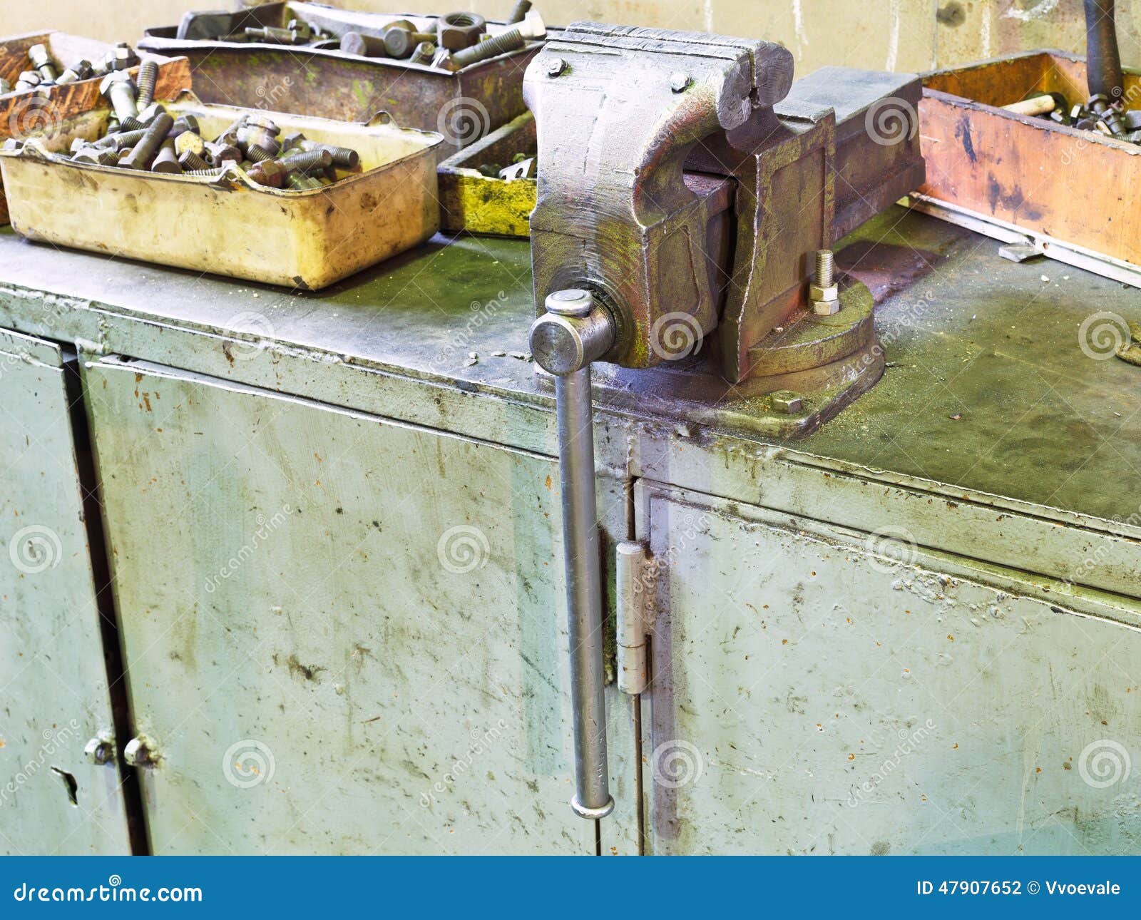 Vice and Details on Workbench Stock Photo - Image of unit, industrial ...