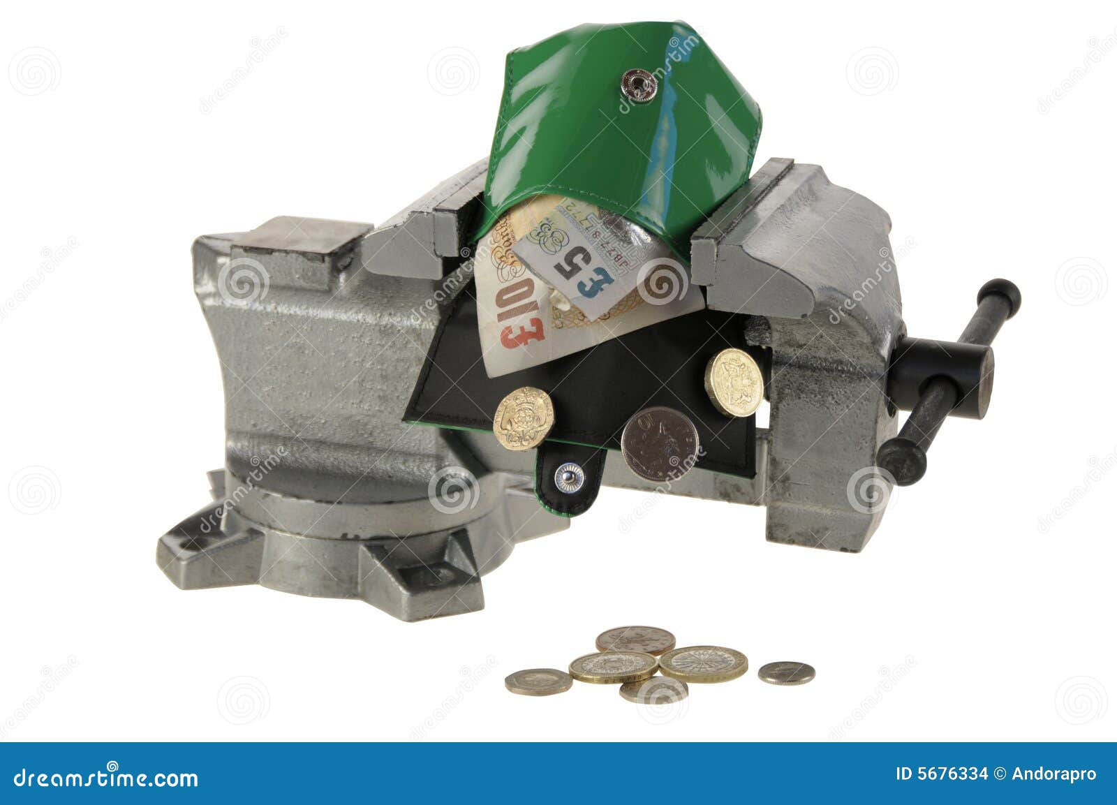 Vice Grip Squeezing a Purse Stock Photo - Image of currency, vise: 5676334
