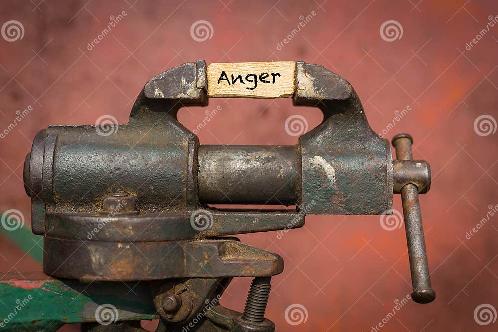Vice Grip Tool Squeezing the Word Anger Stock Image - Image of grip ...