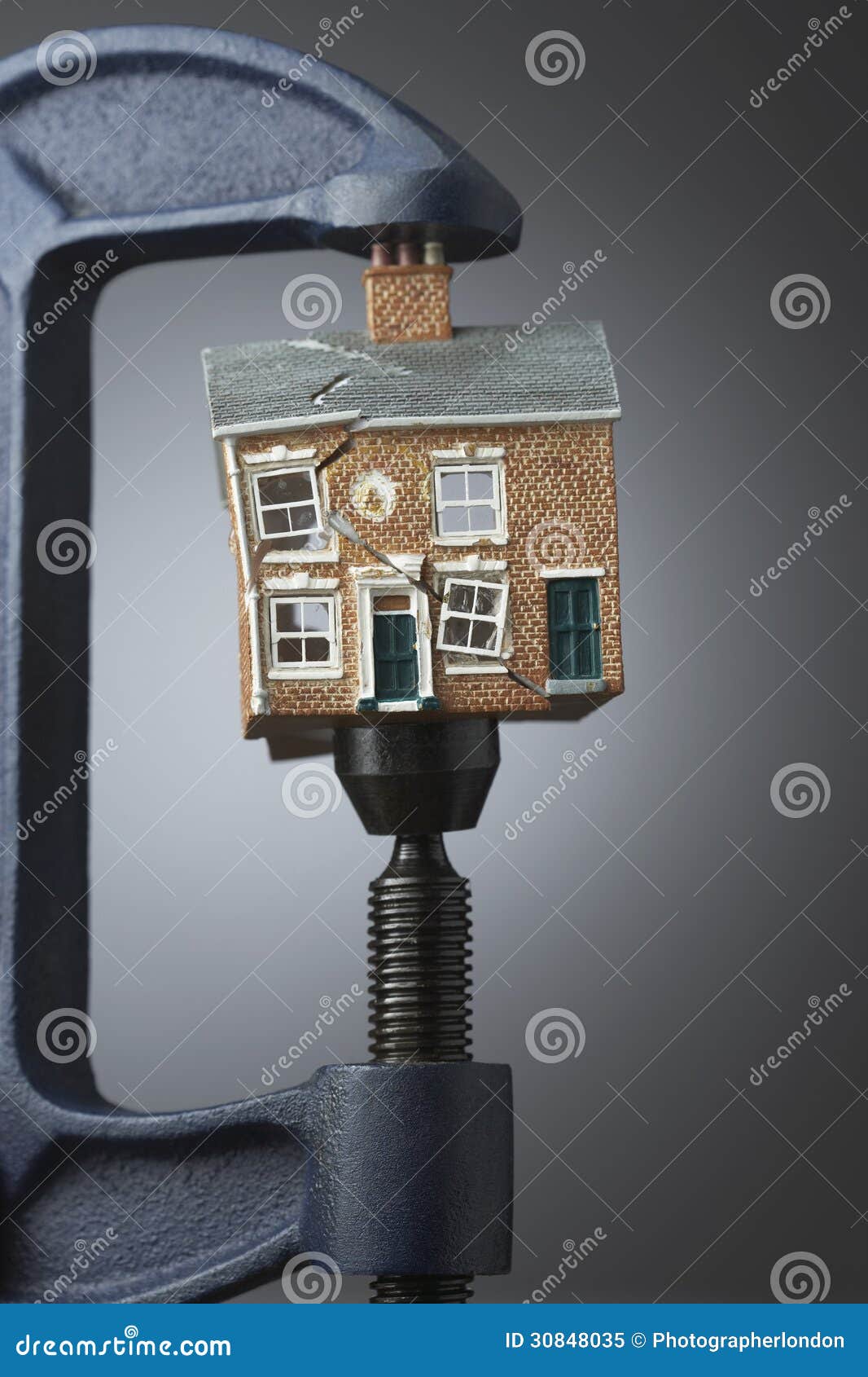 Vice Gripping Small Model House Stock Image | CartoonDealer.com #30848035
