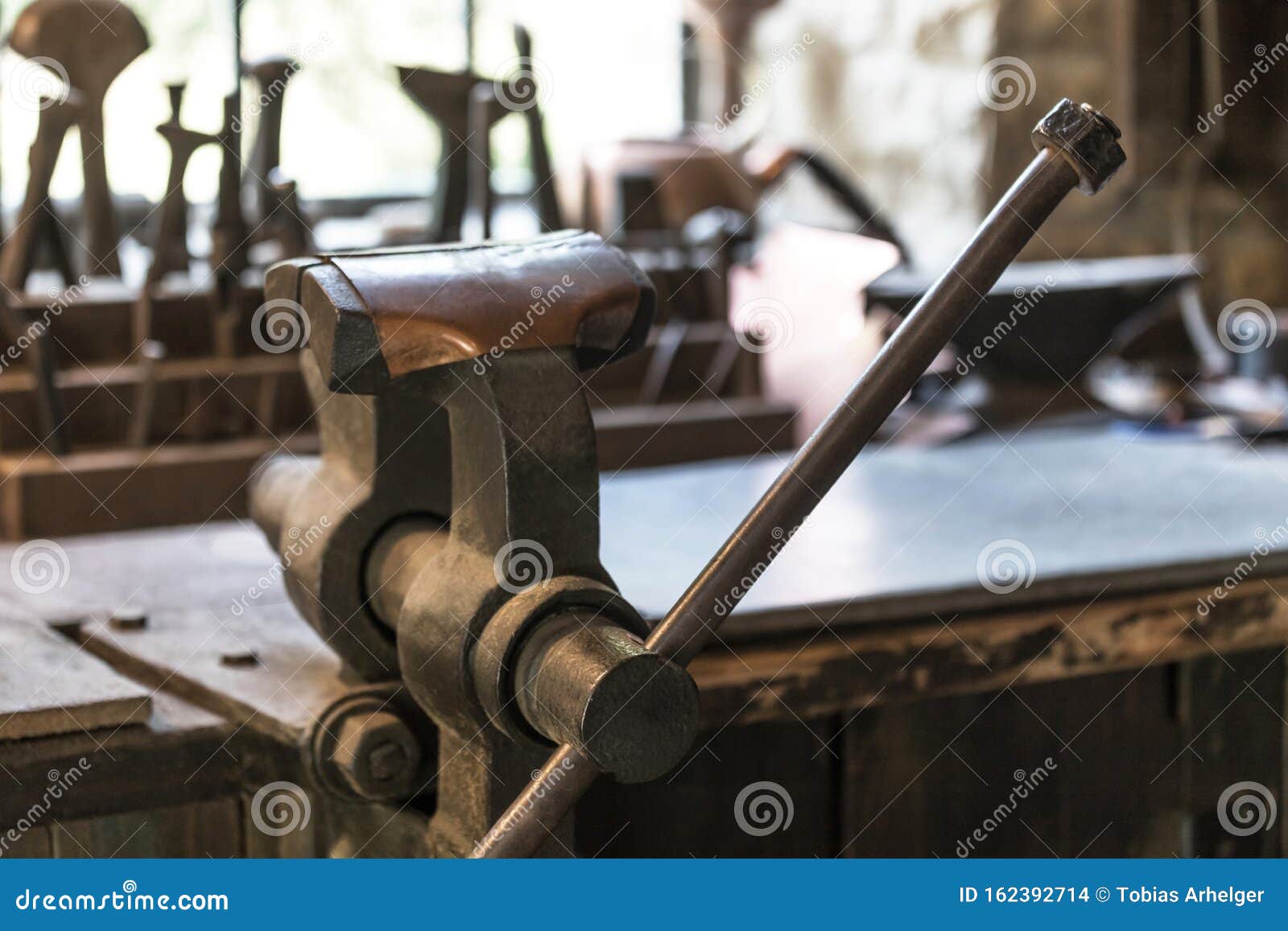A vice in an workplace stock photo. Image of vise, workplace - 162392714