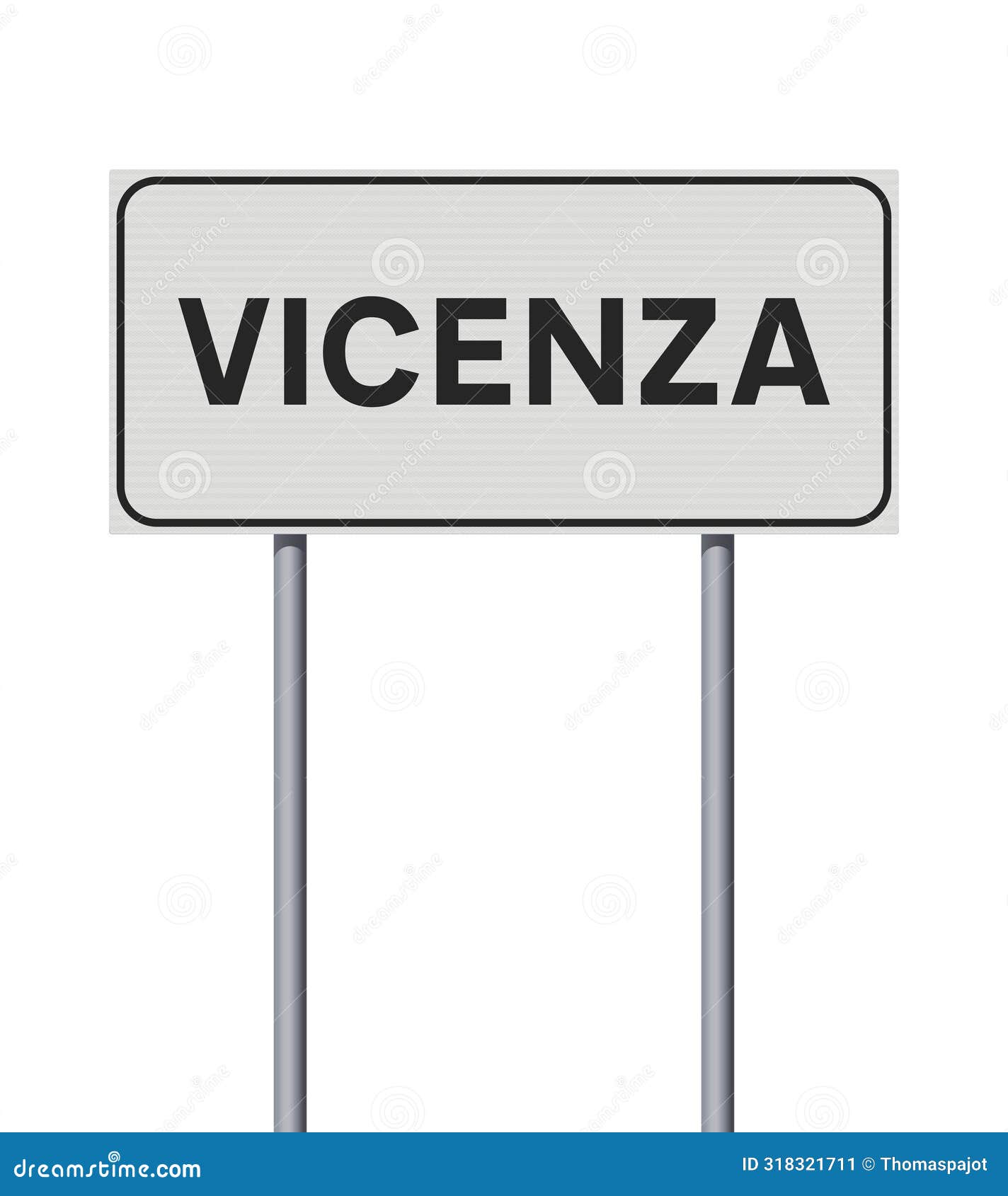 Vicenza city road sign stock illustration. Illustration of black ...