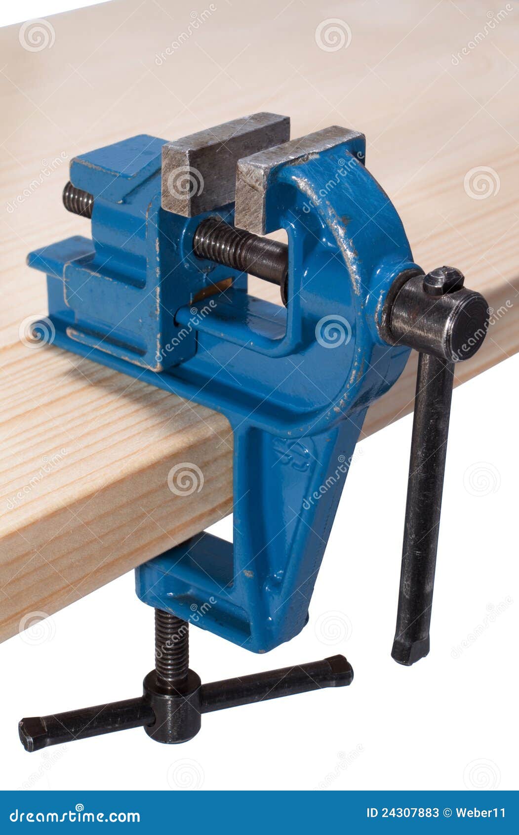 Vices Mounted on Wooden Table. Stock Image - Image of home, mechanical ...