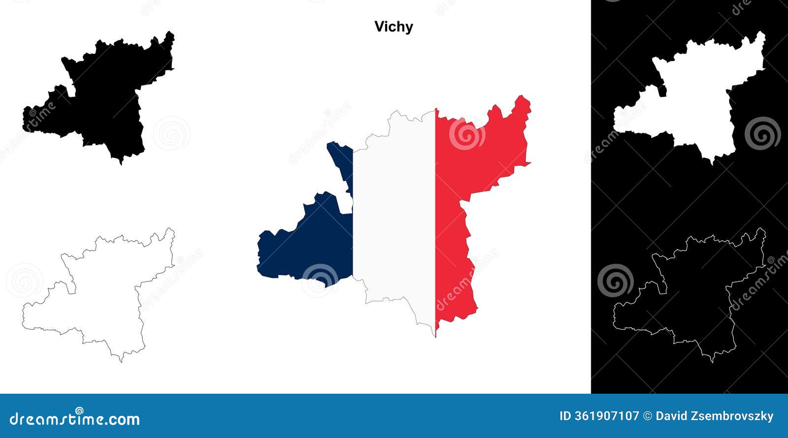 Vichy Outline Map Cartoon Vector | CartoonDealer.com #361907107