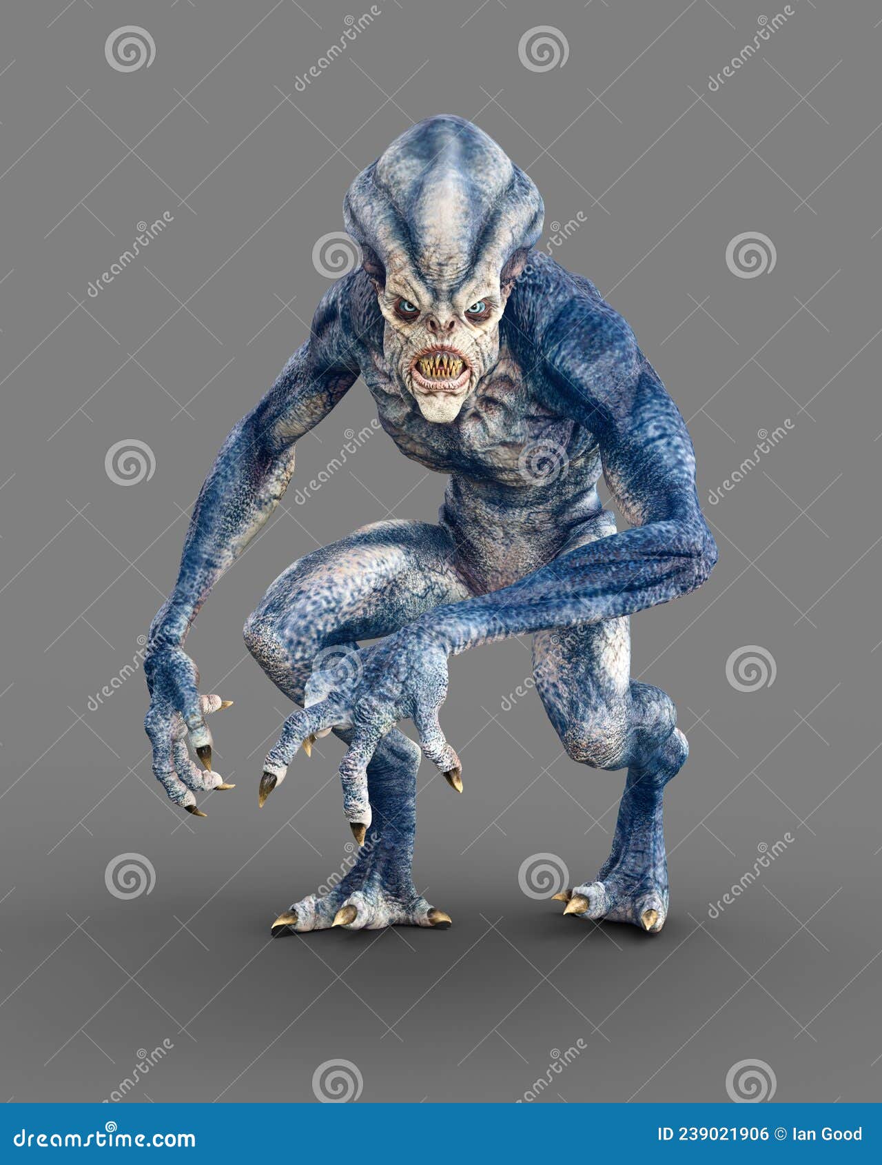 Vicious Looking Alien Creature with Sharp Teeth, Claws and Menacing ...