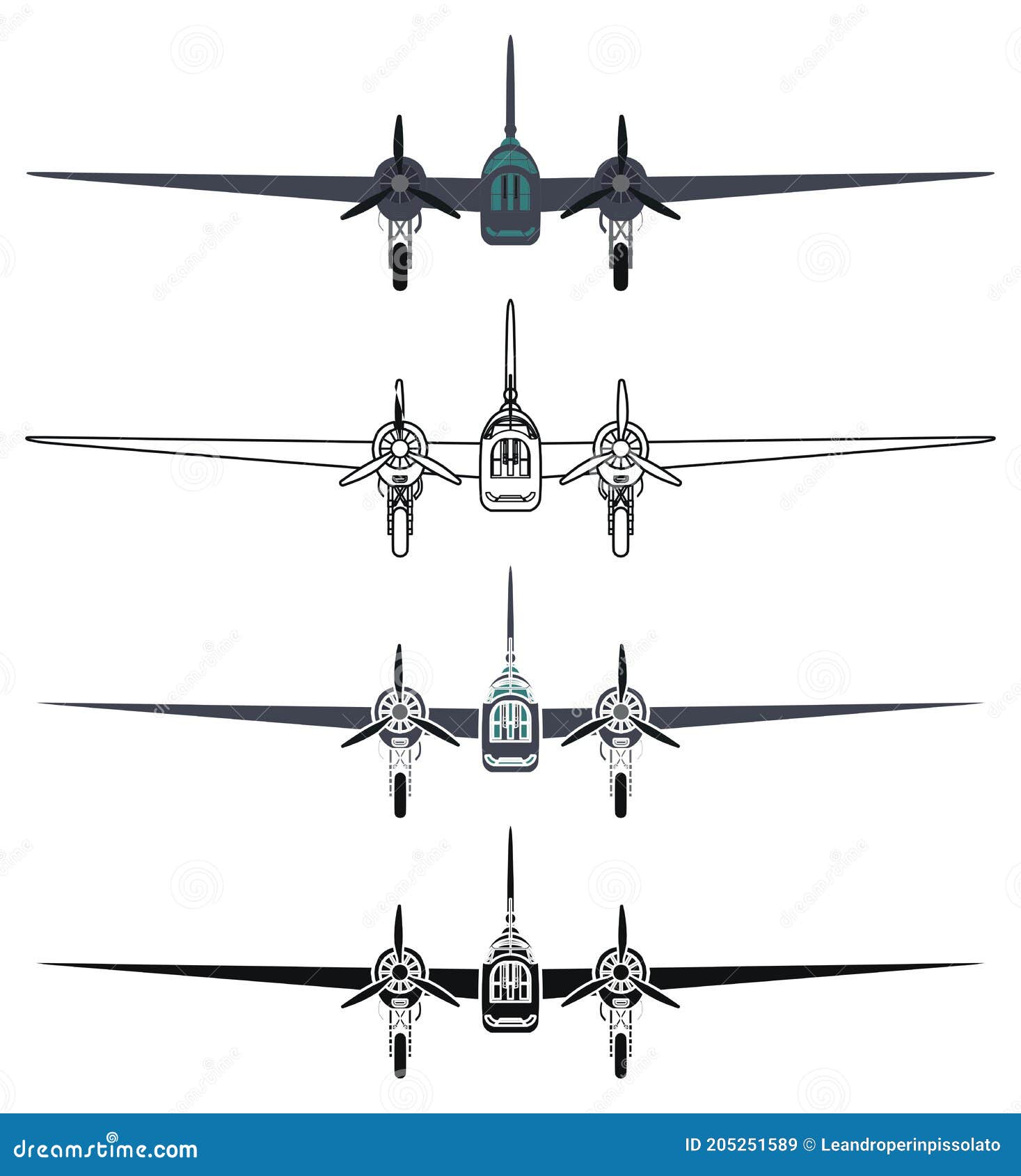 Vickers Wellington in Front View Stock Vector - Illustration of ...