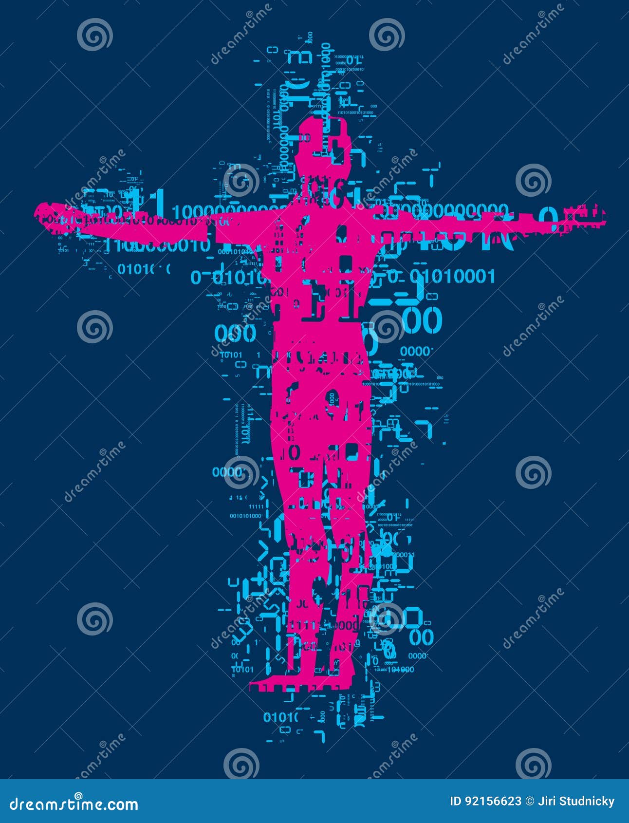 Victim of computer age. stock vector. Illustration of jesus - 92156623