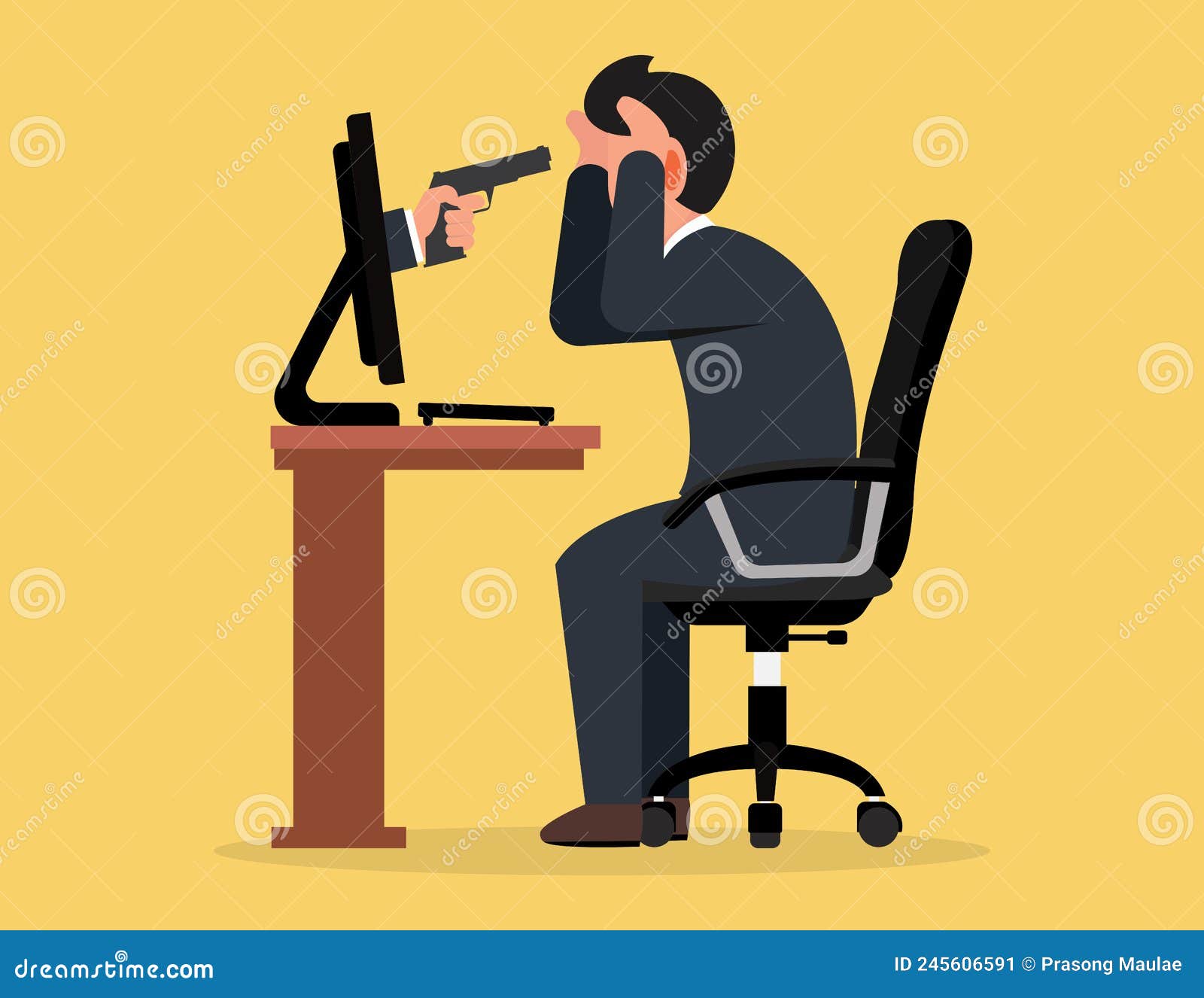 Victim of Internet Cyber Crime. Internet Crime Concept, Hacker Attacks ...