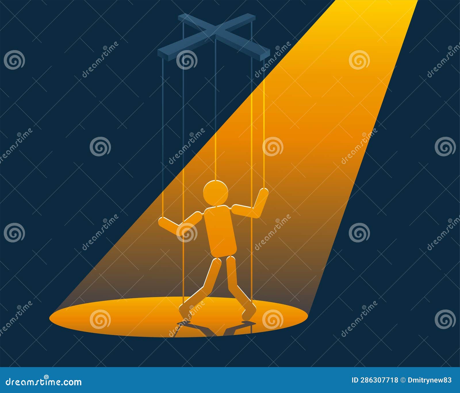 Victim Of Propaganda - Puppet In Spotlight Vector Illustration ...
