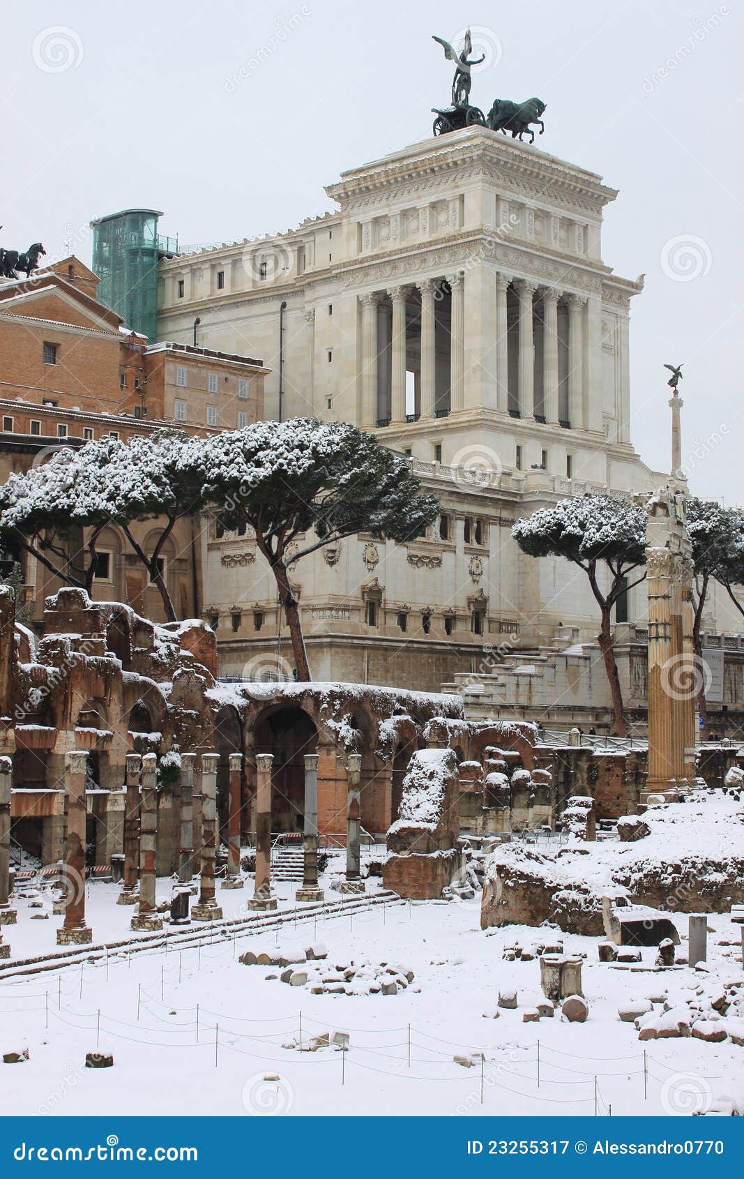 Victor Emmanuel II Monument Under Snow Editorial Photography - Image of ...