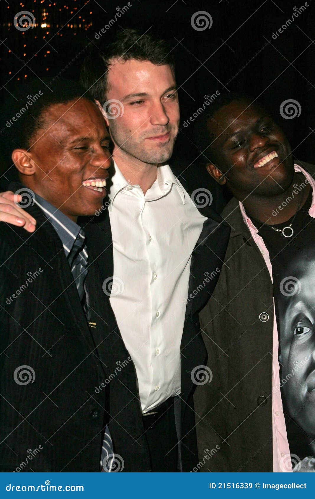 Victor Mohale with Ben Affleck and Archie Khambula Editorial Stock ...