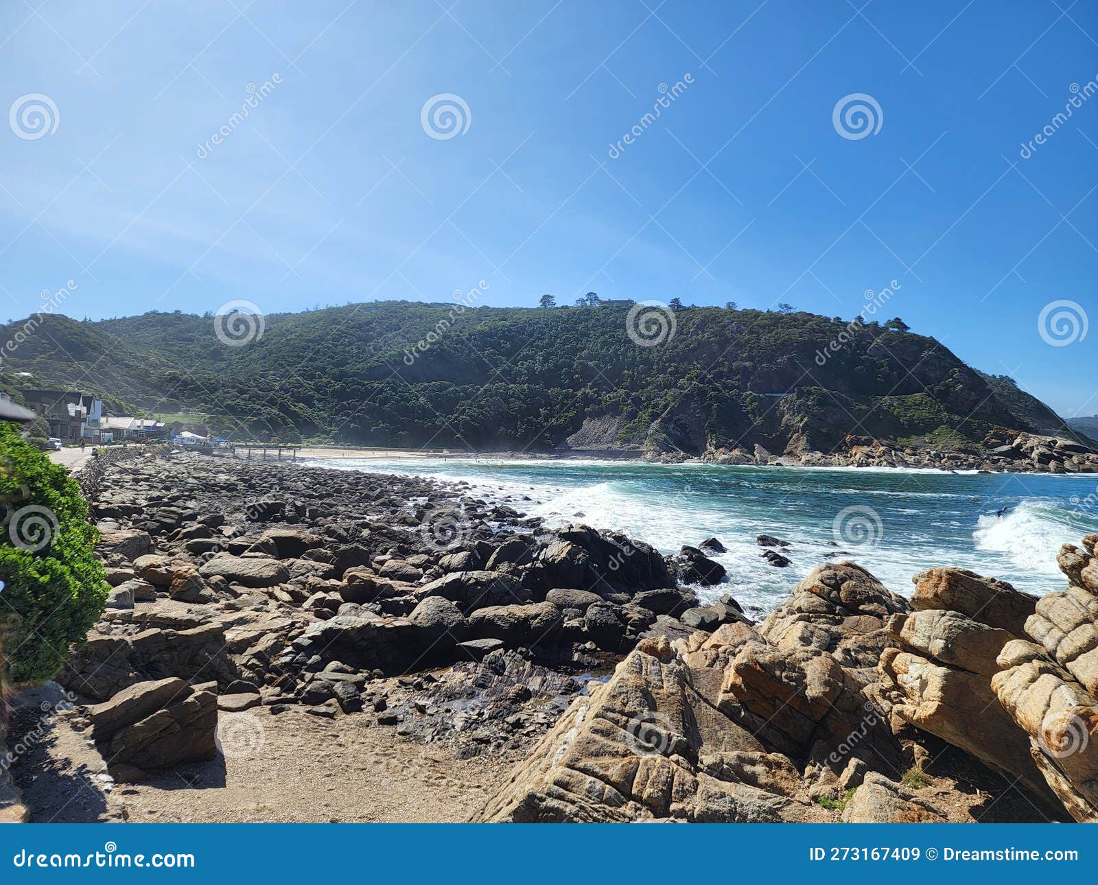 Victoria Bay Ocean Walk Way and Beach Stock Image - Image of walk ...