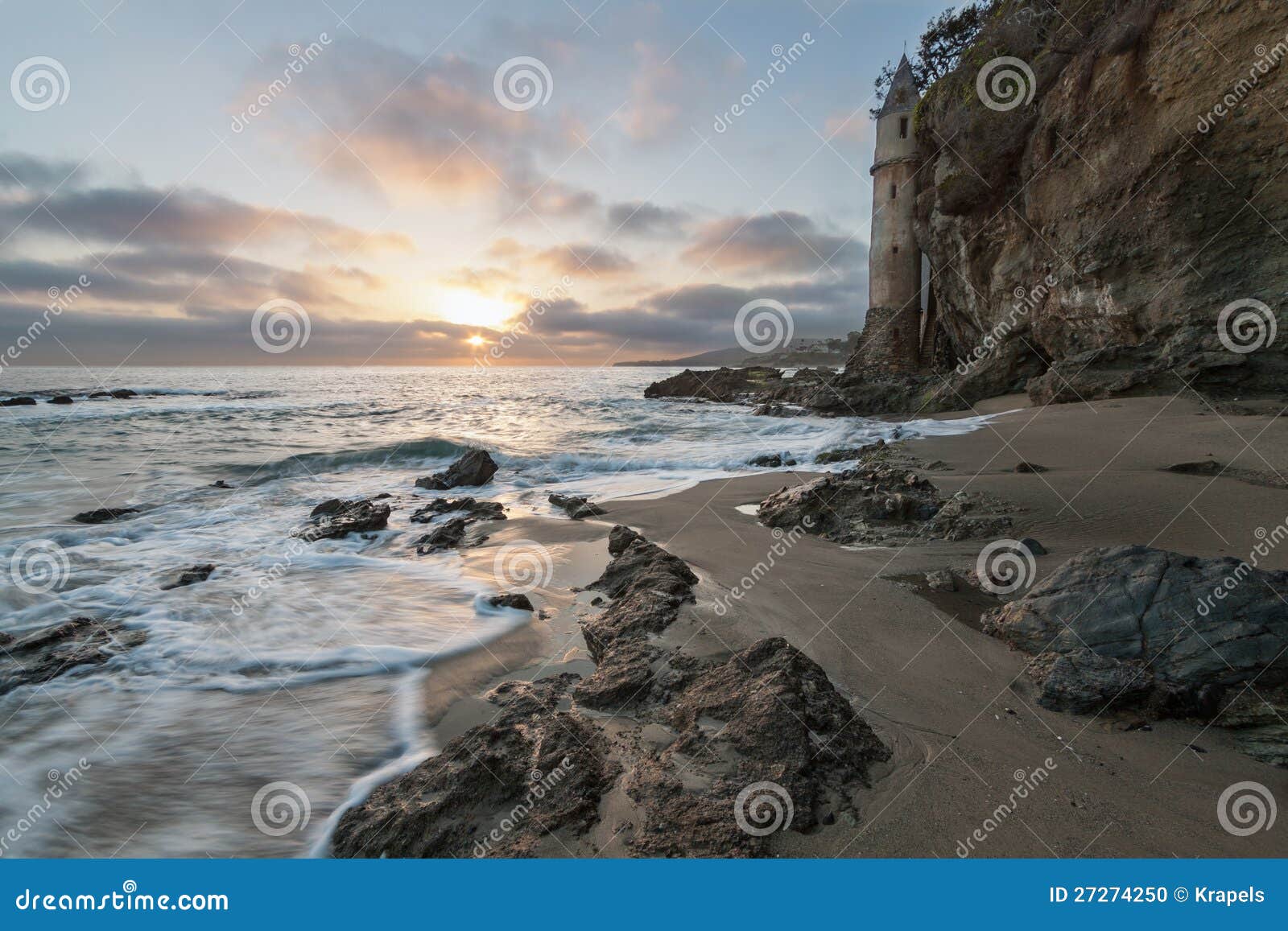 Victoria Beach Castle At Sunset Royalty-Free Stock Photo ...