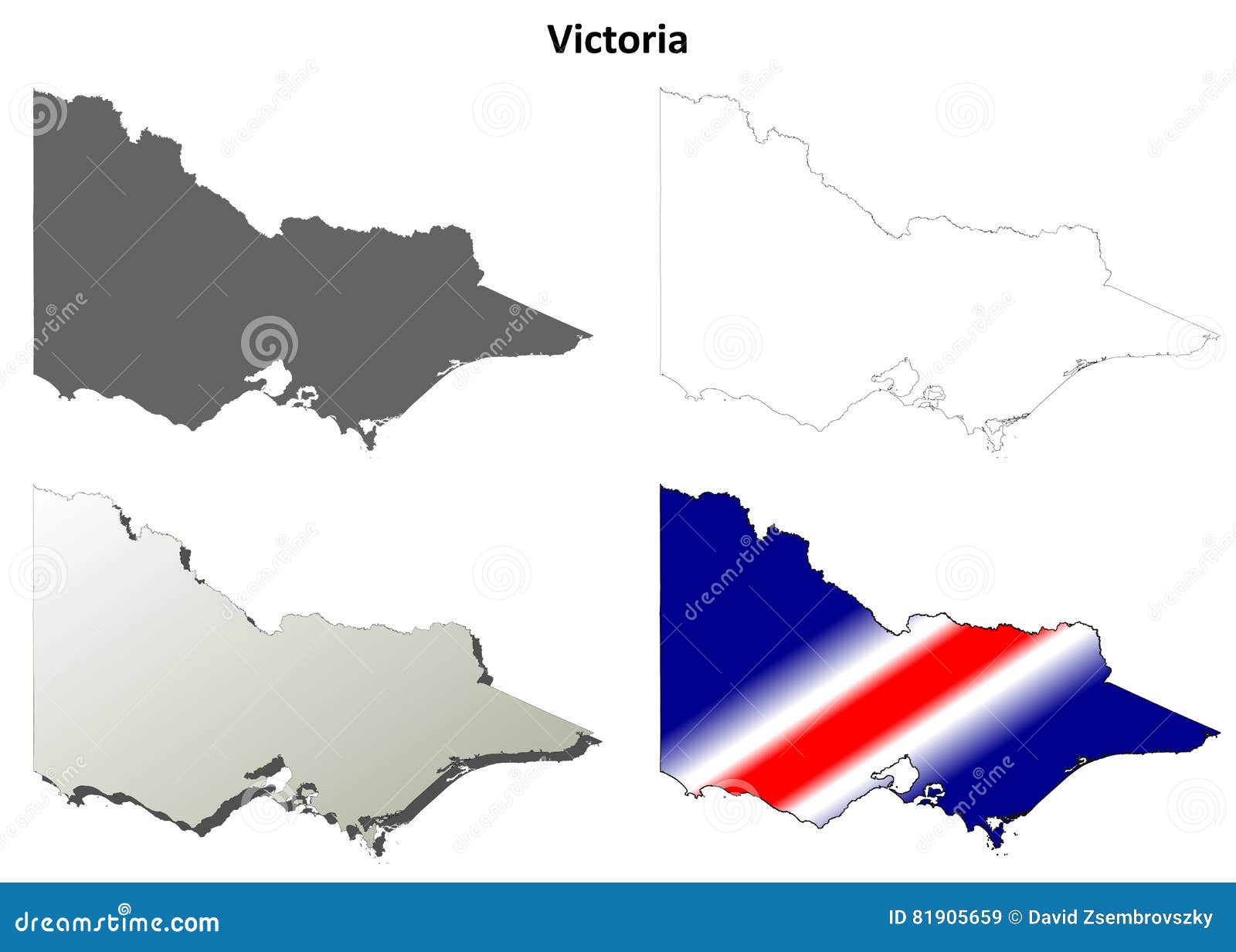 Victoria Blank Detailed Outline Map Set Stock Vector - Illustration of ...