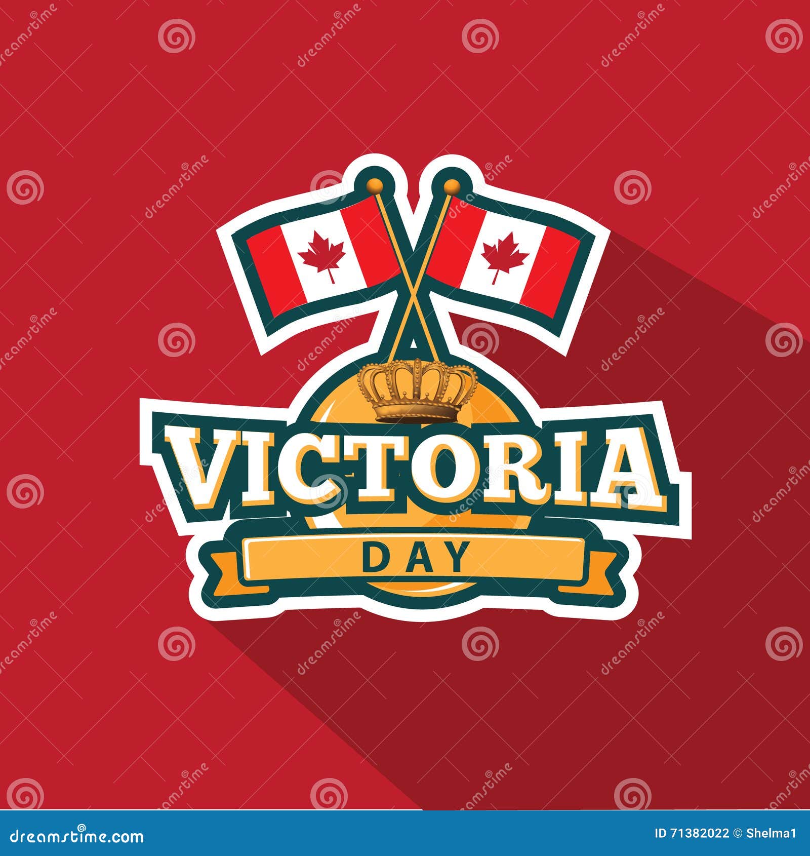 Victoria Day Emblem Design. Stock Vector - Illustration of holiday ...