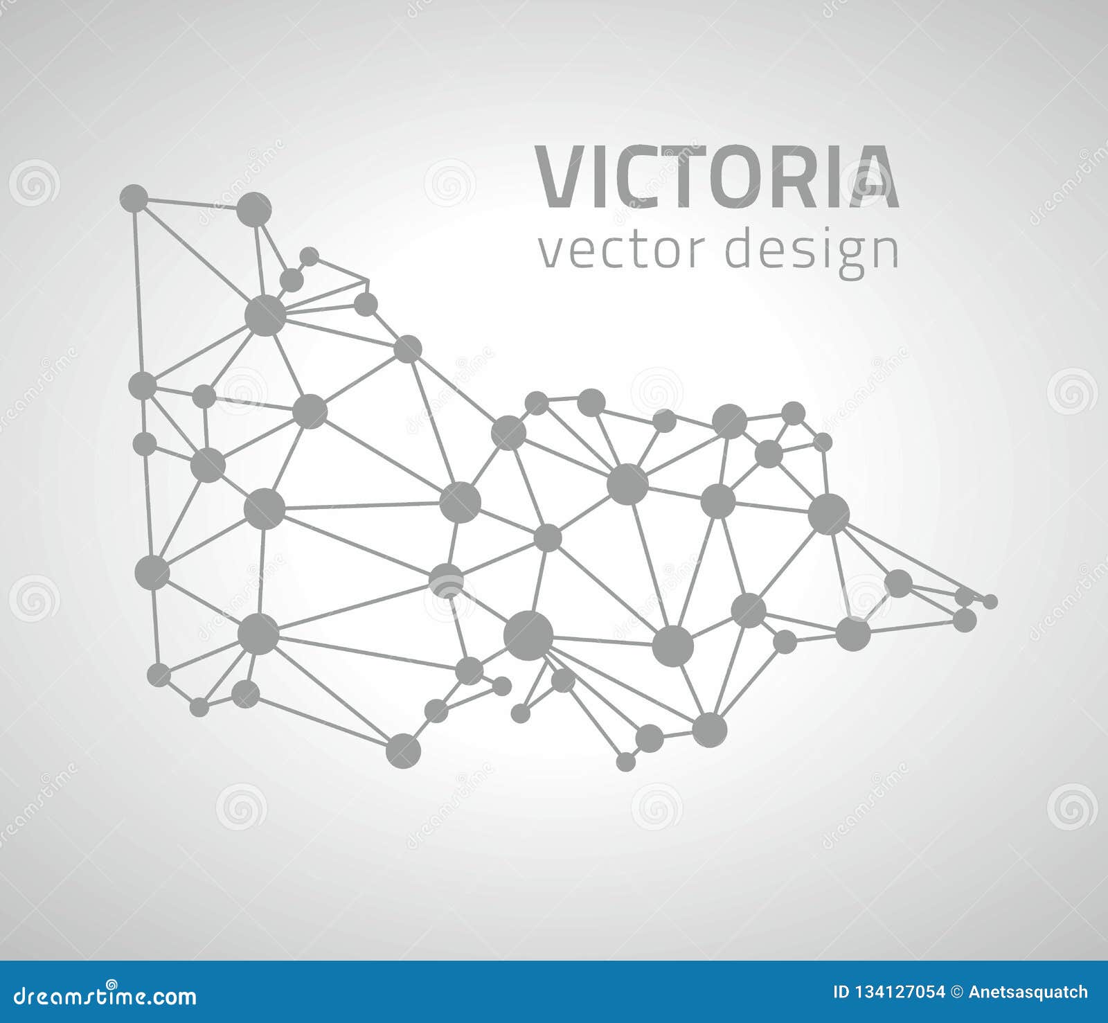 Victoria Vector Dot Grey Outline Triangle Perspective Modern Map Stock ...