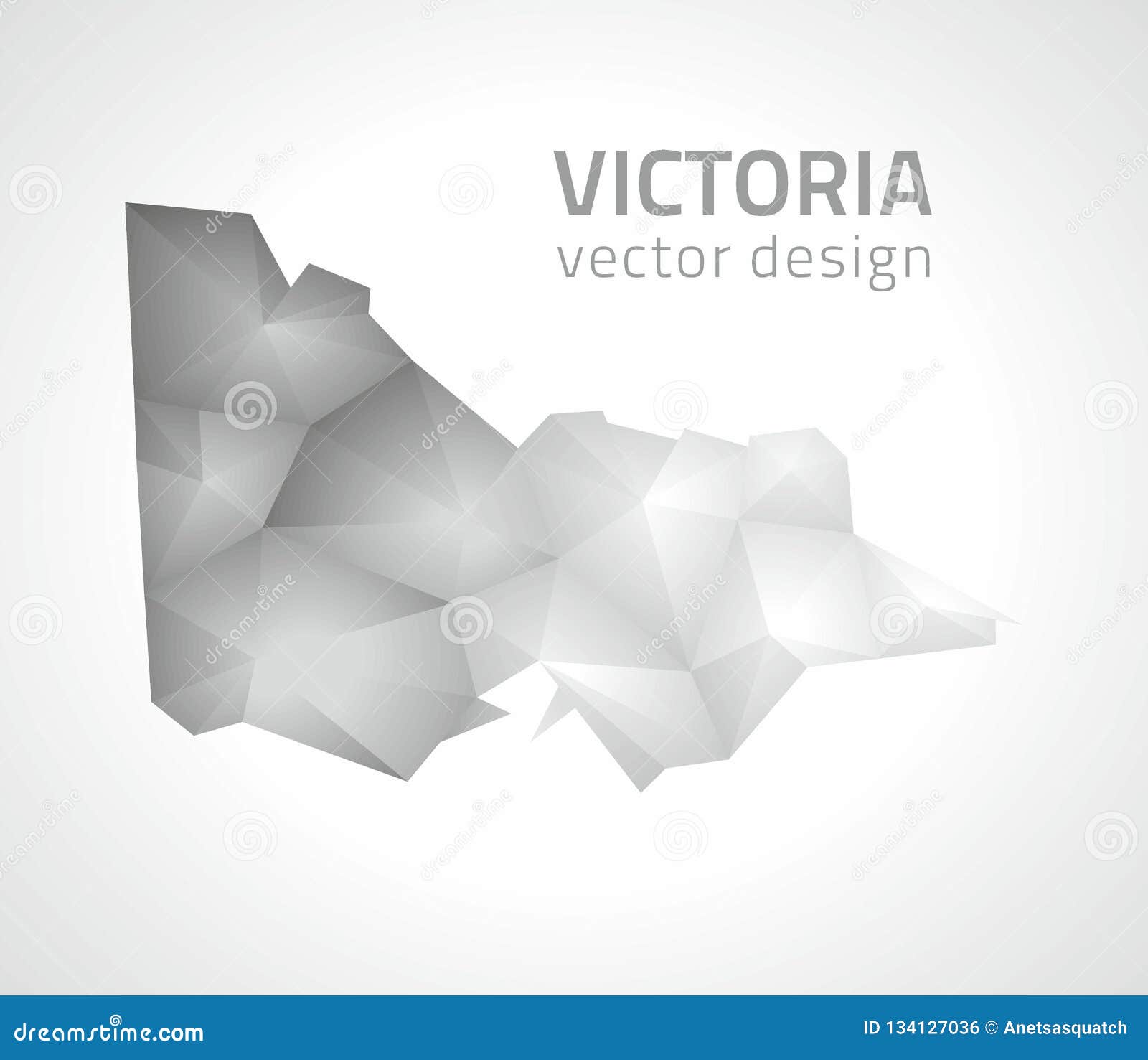 Victoria Vector Polygonal Grey and Silver Triangle Map Stock Vector ...
