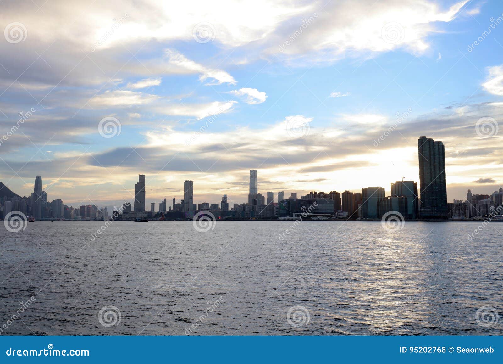The Victoria Harbor View at Ferry Hk Editorial Stock Photo - Image of ...