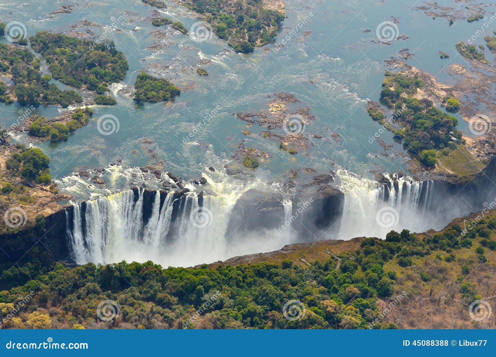 Victoria Waterfall Aerial View Falls Foto de Stock - Imagem de original ...
