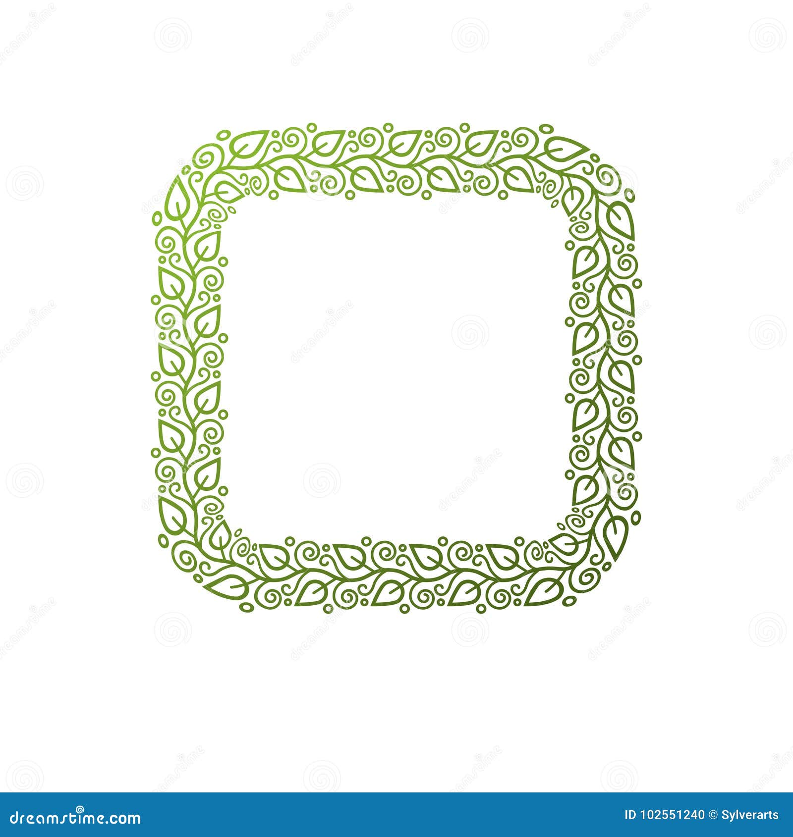 Victorian Art Vector Square Frame with Blank Copy Space Created Stock ...