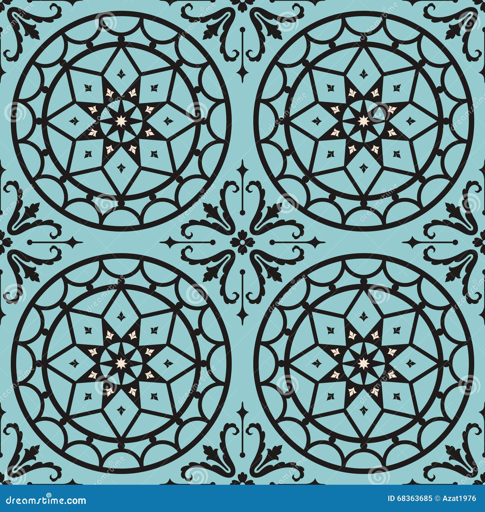 Victorian Blue Seamless Pattern Stock Vector - Illustration of ...