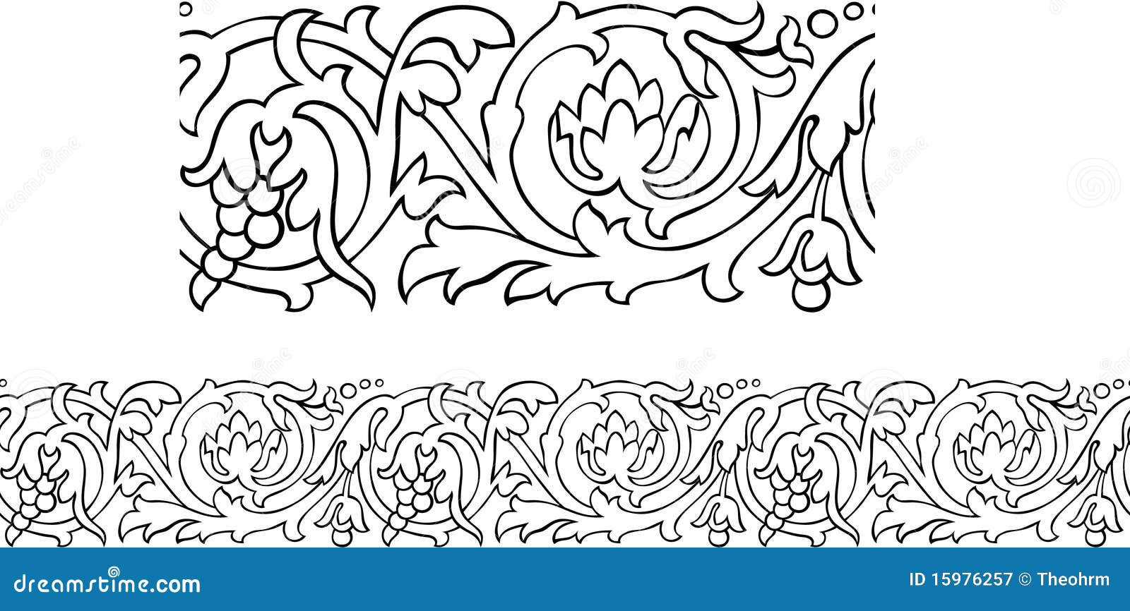 Victorian Border Pattern stock vector. Illustration of grapes - 15976257