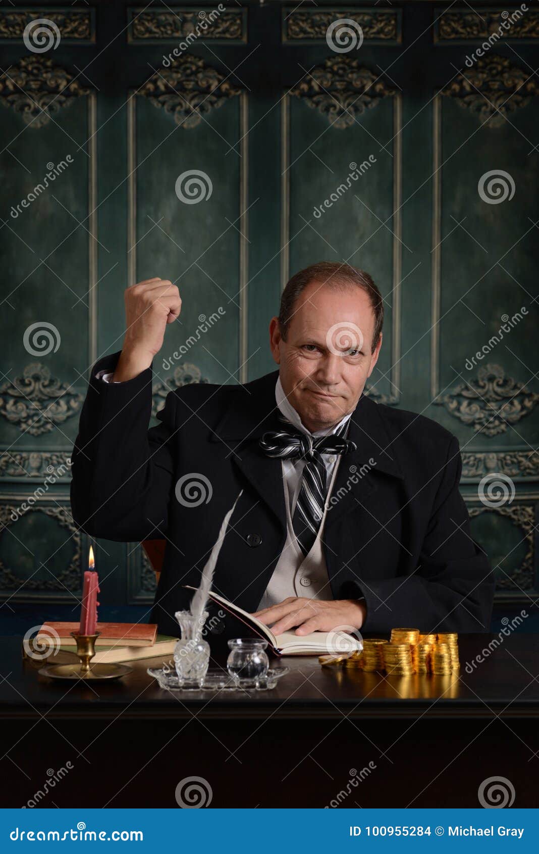 An Angry And Greedy Little Boy Hides His Cash Savings. The Greedy And ...