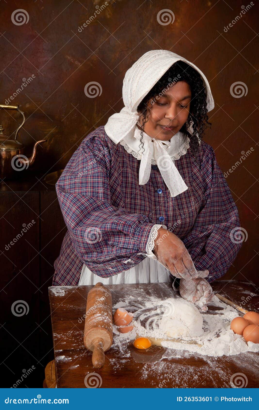 Victorian Bread Dough Kneading Stock Image - Image of home, prepare ...