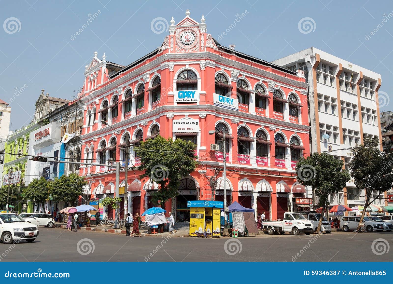 Victorian Building, Yangon, Myanmar Editorial Photography - Image of ...