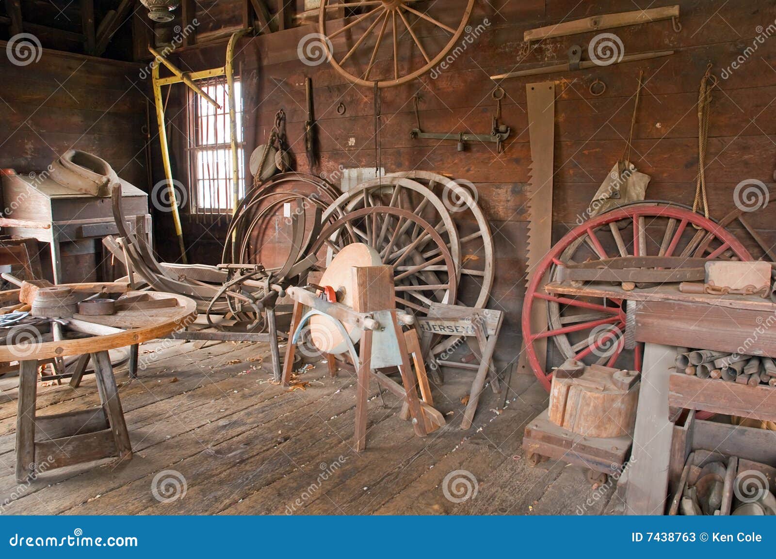 Victorian Carriage Wheel Shop Stock Image - Image of repair, shop: 7438763