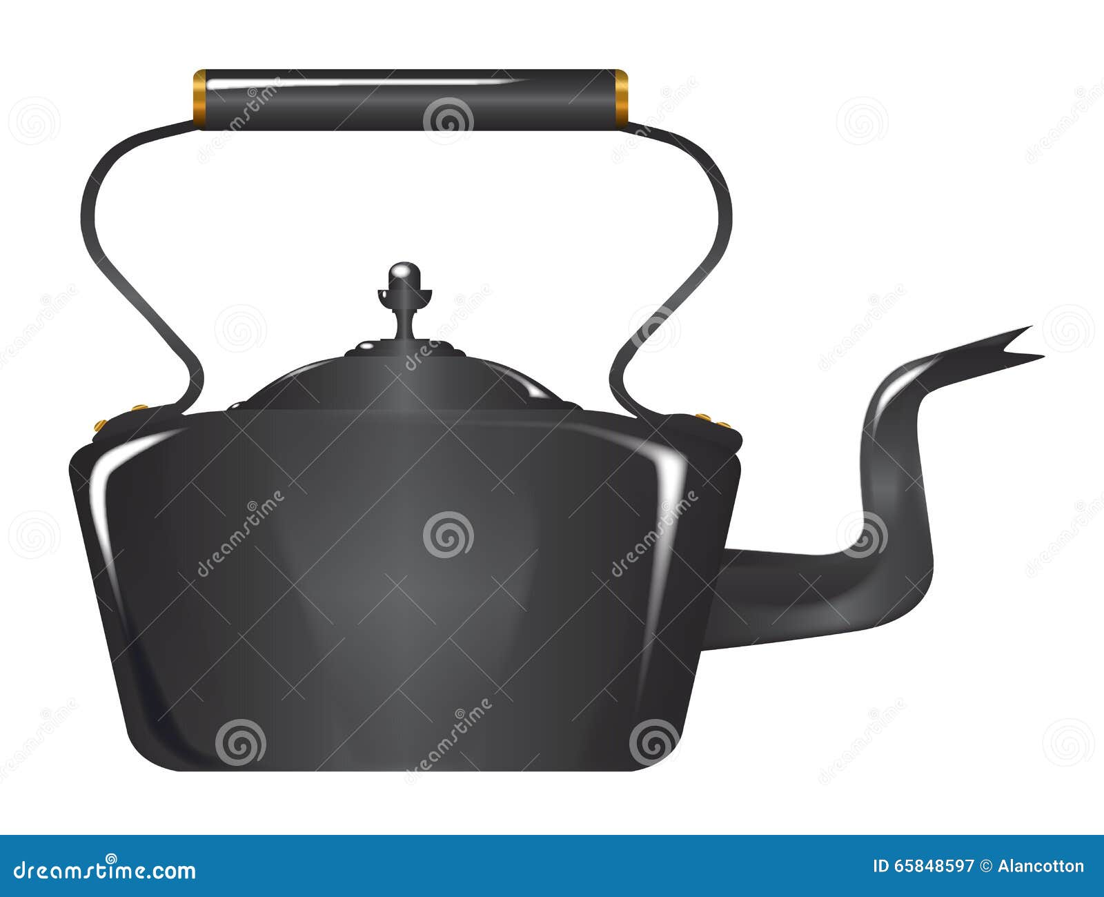 Victorian Cast Iron Kettle stock vector. Illustration of kitchen - 65848597