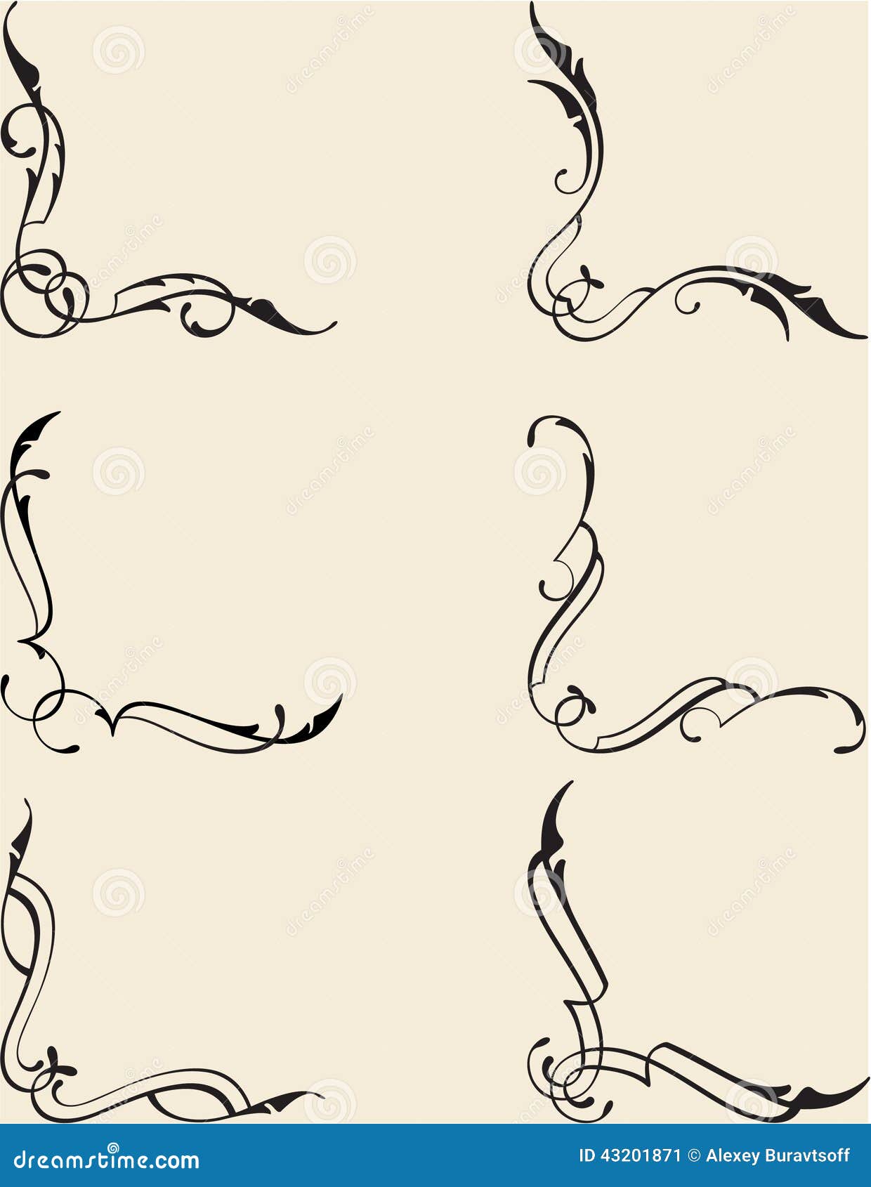 Victorian corners set stock vector. Illustration of ornate - 43201871