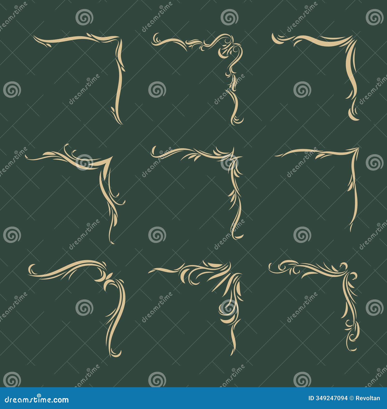 Victorian Corner Border Decoration Victorian Ornamental Floral Corner