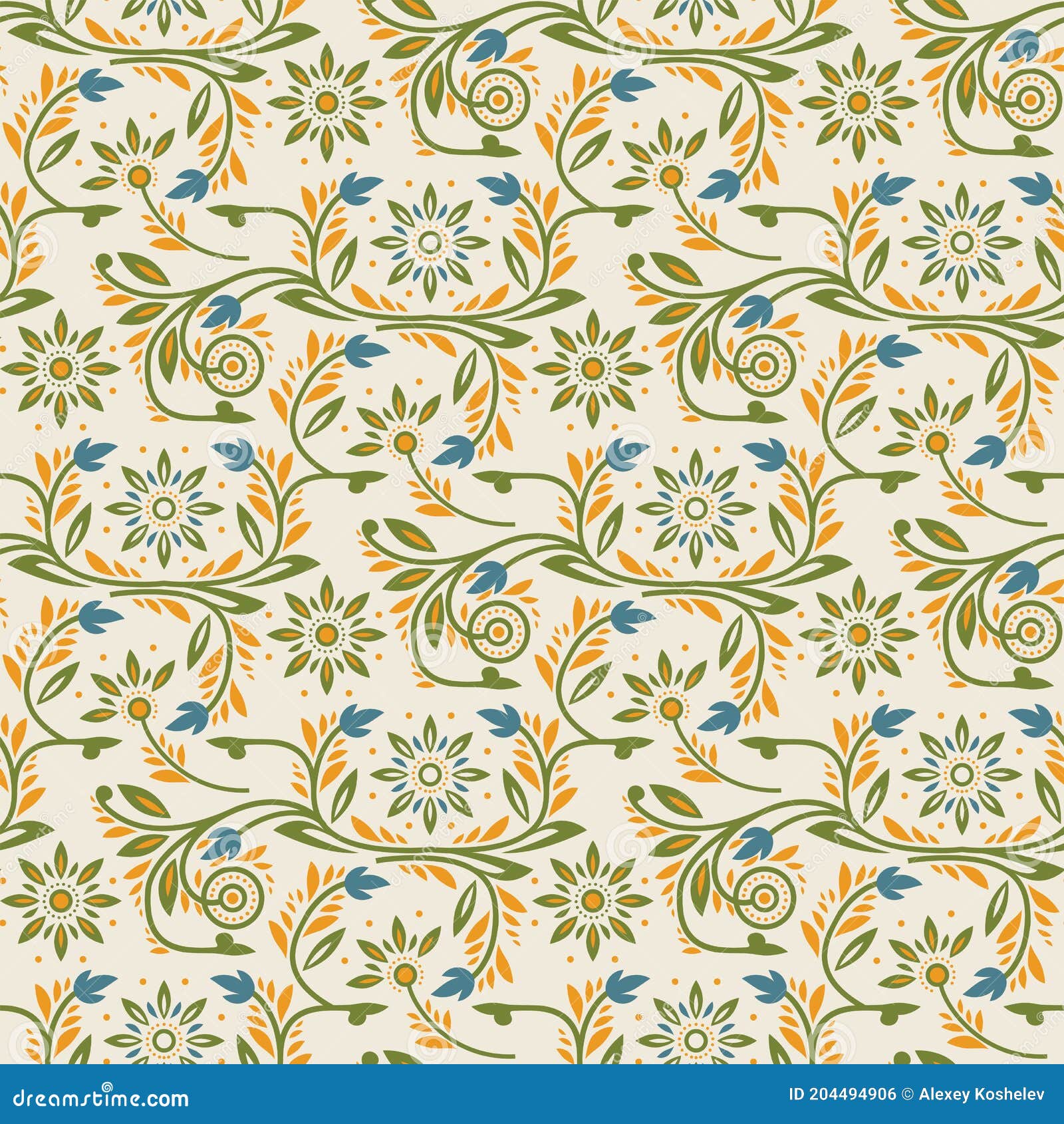 Victorian Floral Pattern stock vector. Illustration of corner - 204494906