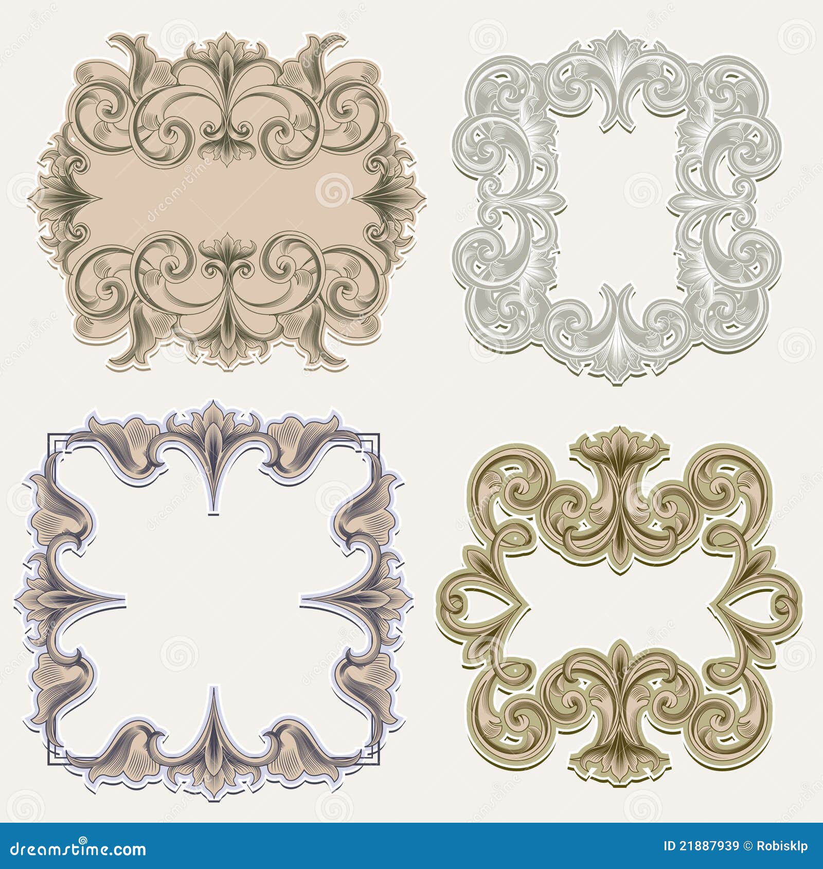 Victorian Frames With Bunch Of Willows Royalty-Free Stock Photo ...