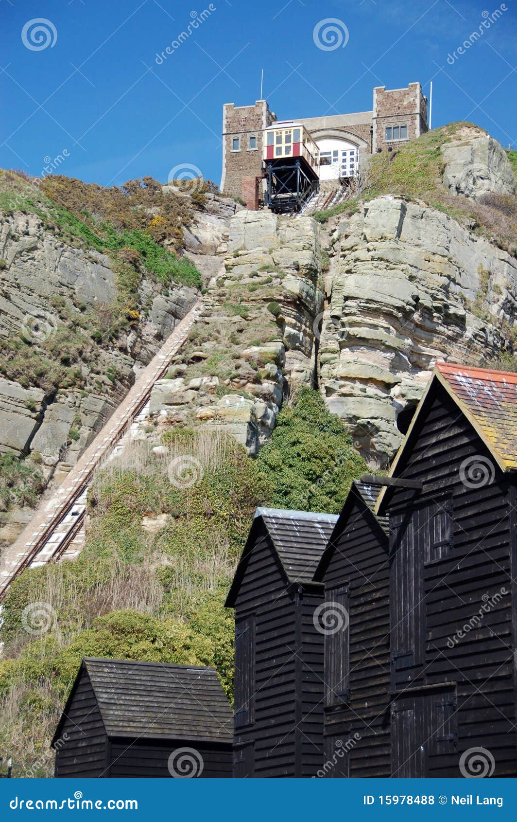 Victorian Funicular Railway in Hastings Stock Photo - Image of resort ...
