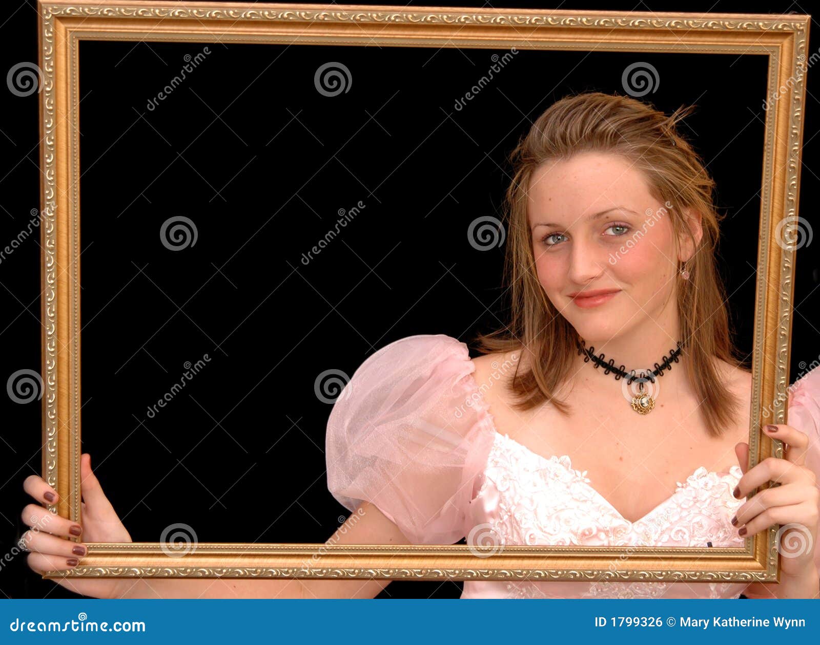 Victorian girl in frame stock photo. Image of antique - 1799326