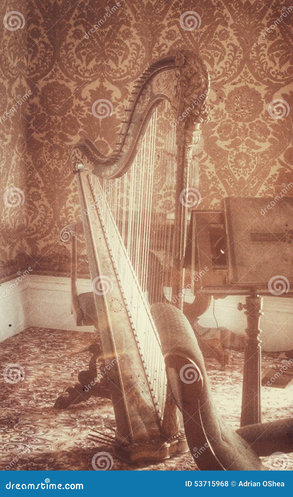 Victorian Harp stock photo. Image of strings, music, antique - 53715968