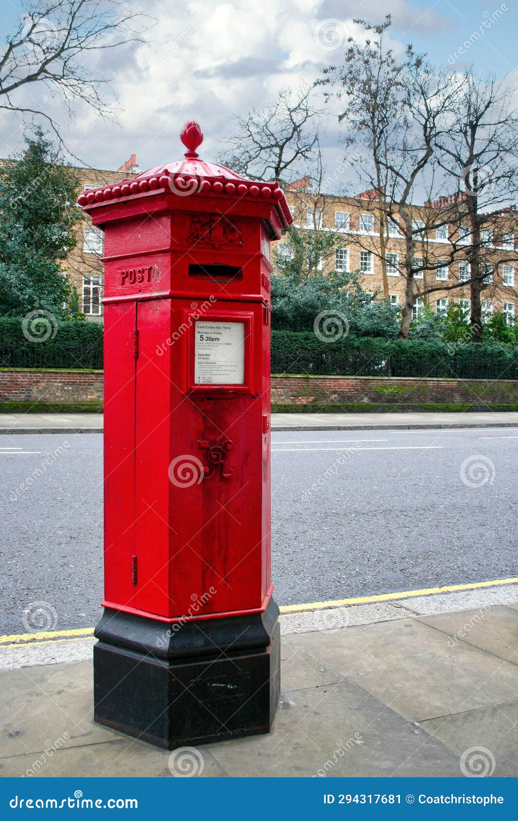 Victorian Red Post Box in London Stock Image - Image of branded ...
