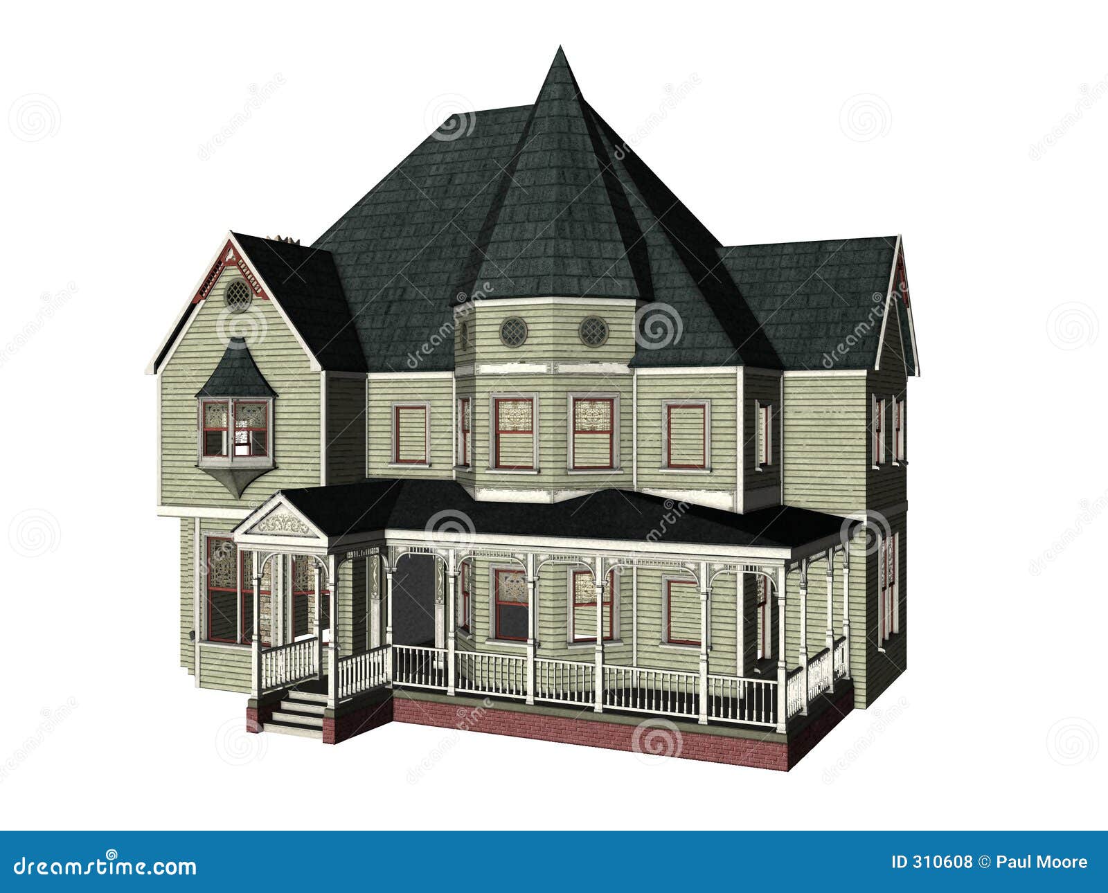 Victorian House stock illustration. Illustration of pillars - 310608