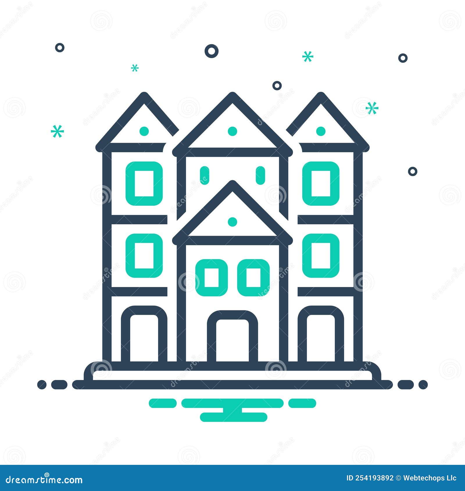 Mix Icon for Victorian, House and Architecture Stock Illustration ...