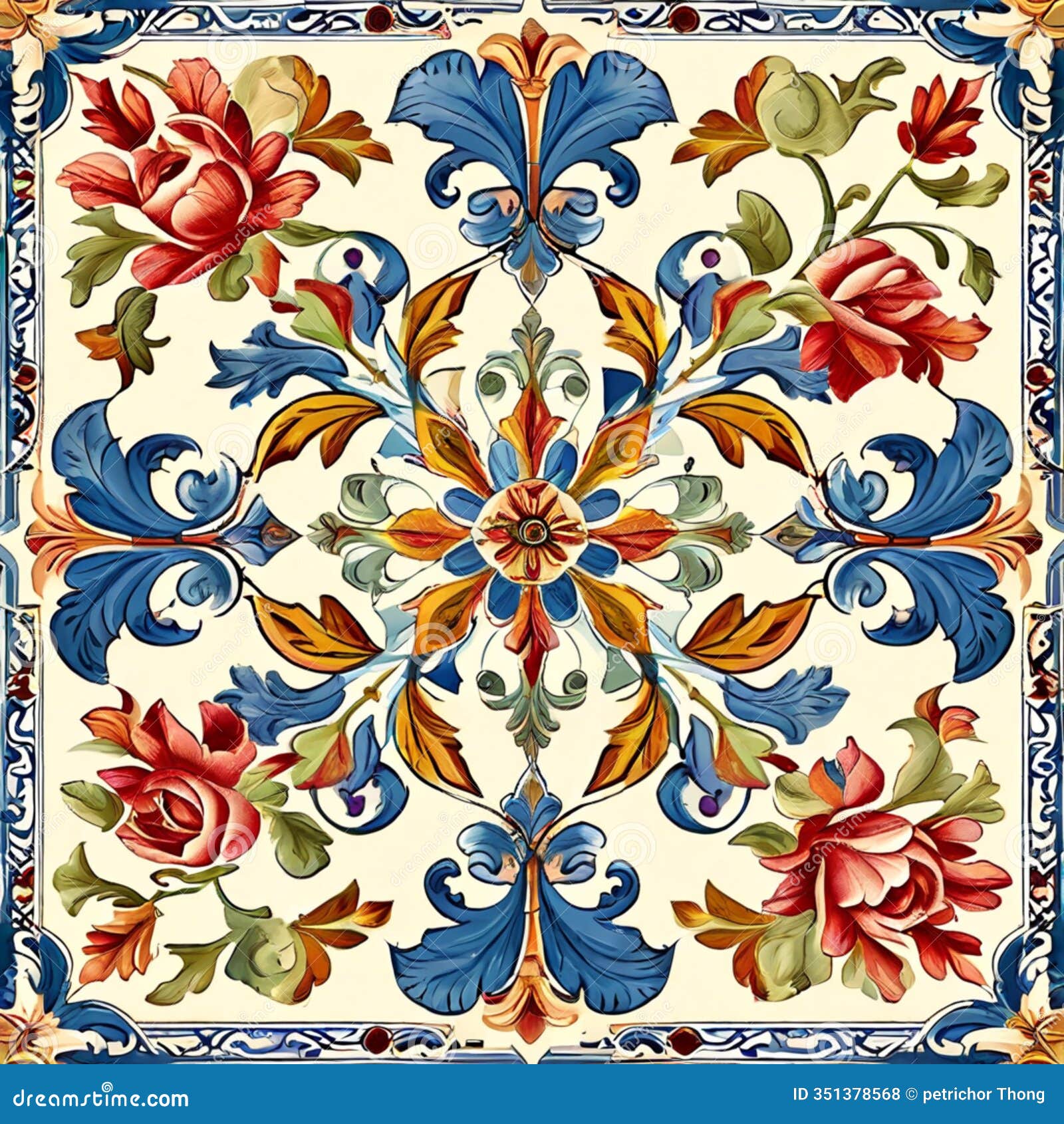 Victorian-Inspired Seamless Patchwork Tile Pattern Stock Photo - Image ...