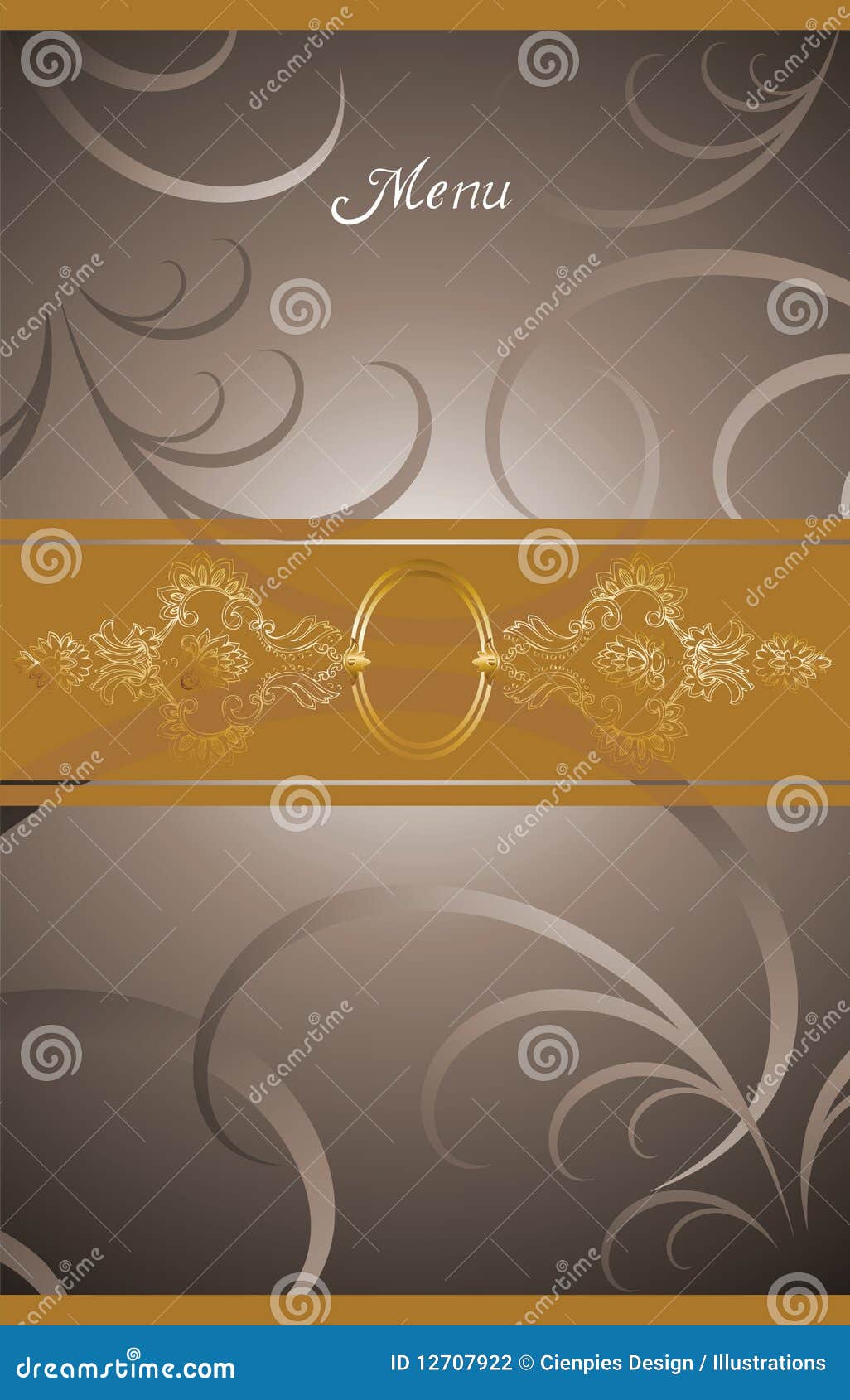 Victorian Menu Cover Design Stock Vector - Illustration of elegant ...