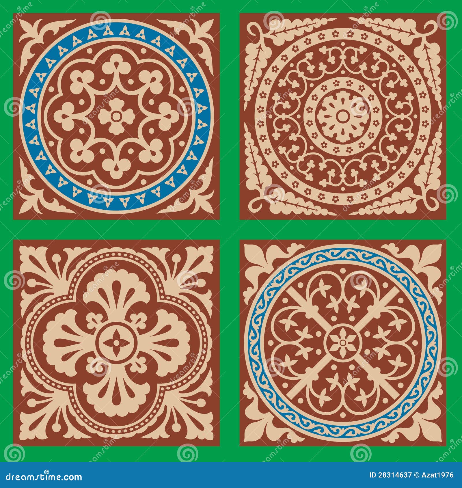 Victorian Patterns Set One stock illustration. Illustration of antique ...