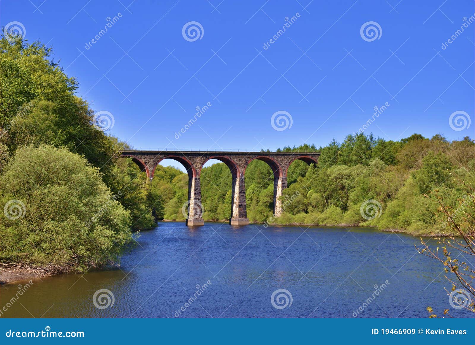 Victorian Railway Viaduct Crossing Lake Stock Image - Image of ...