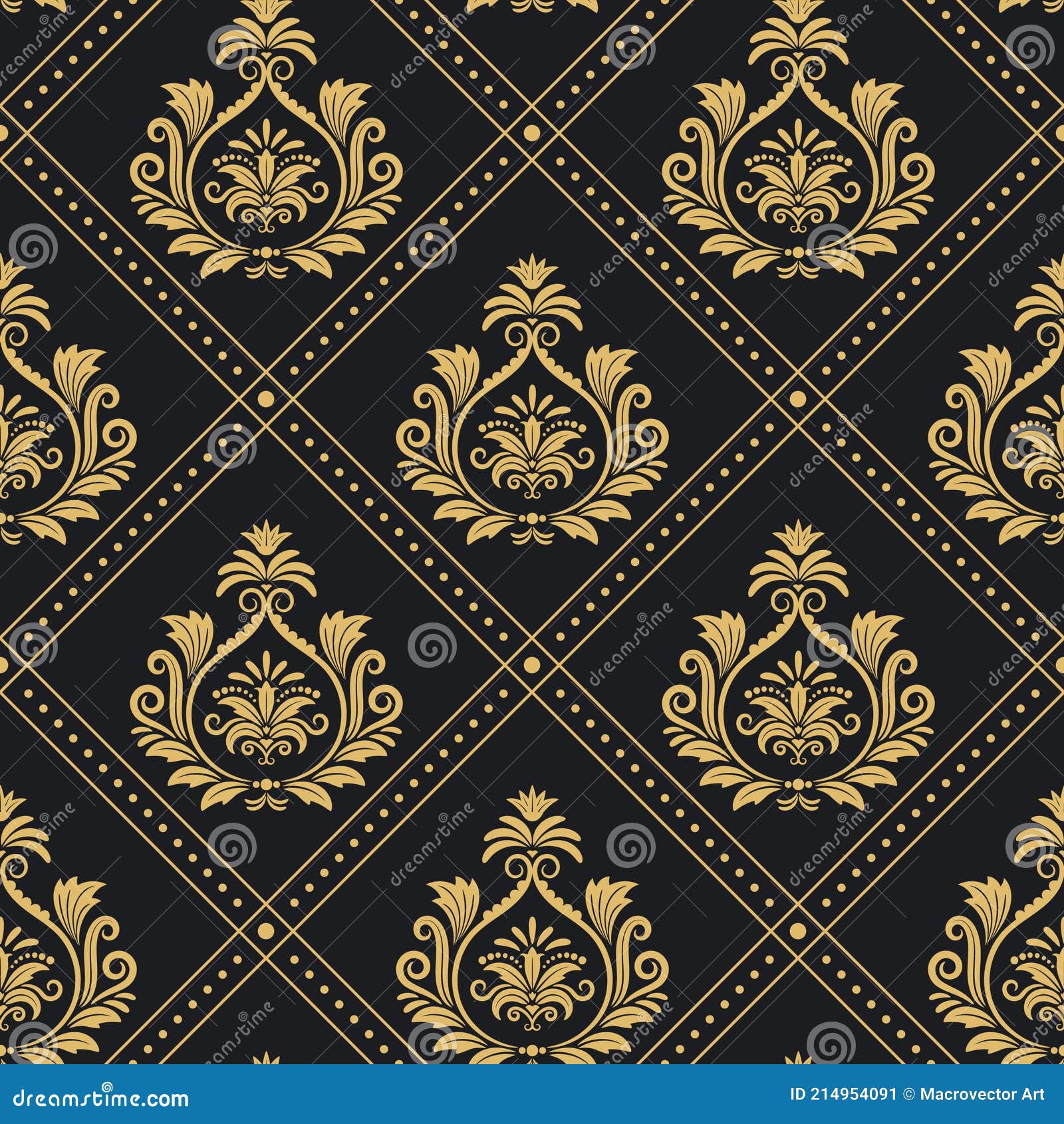 Victorian Regal Pattern Seamless Baroque Stock Vector - Illustration of ...