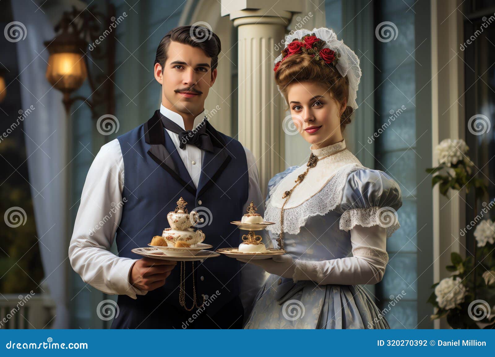 Victorian Butler Standing By A Window Stock Image | CartoonDealer.com ...