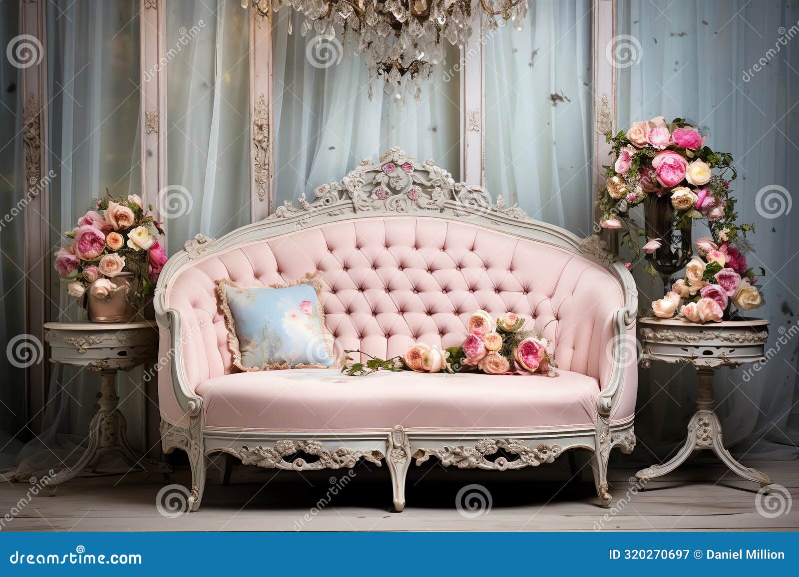 Victorian Royal Cottagecore Sofa Stock Image | CartoonDealer.com #320270677