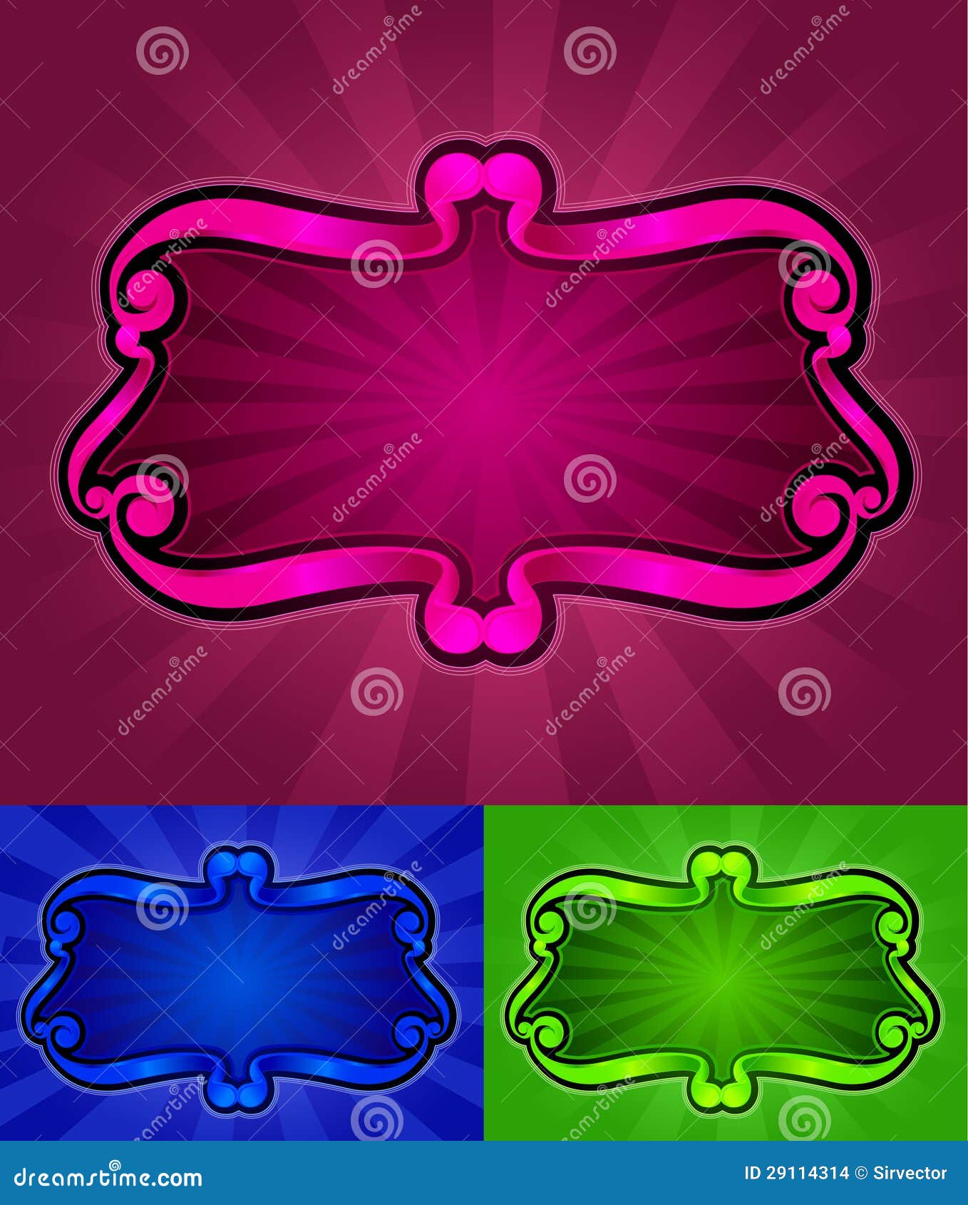 Victorian Scroll in Color Background Stock Illustration - Illustration ...